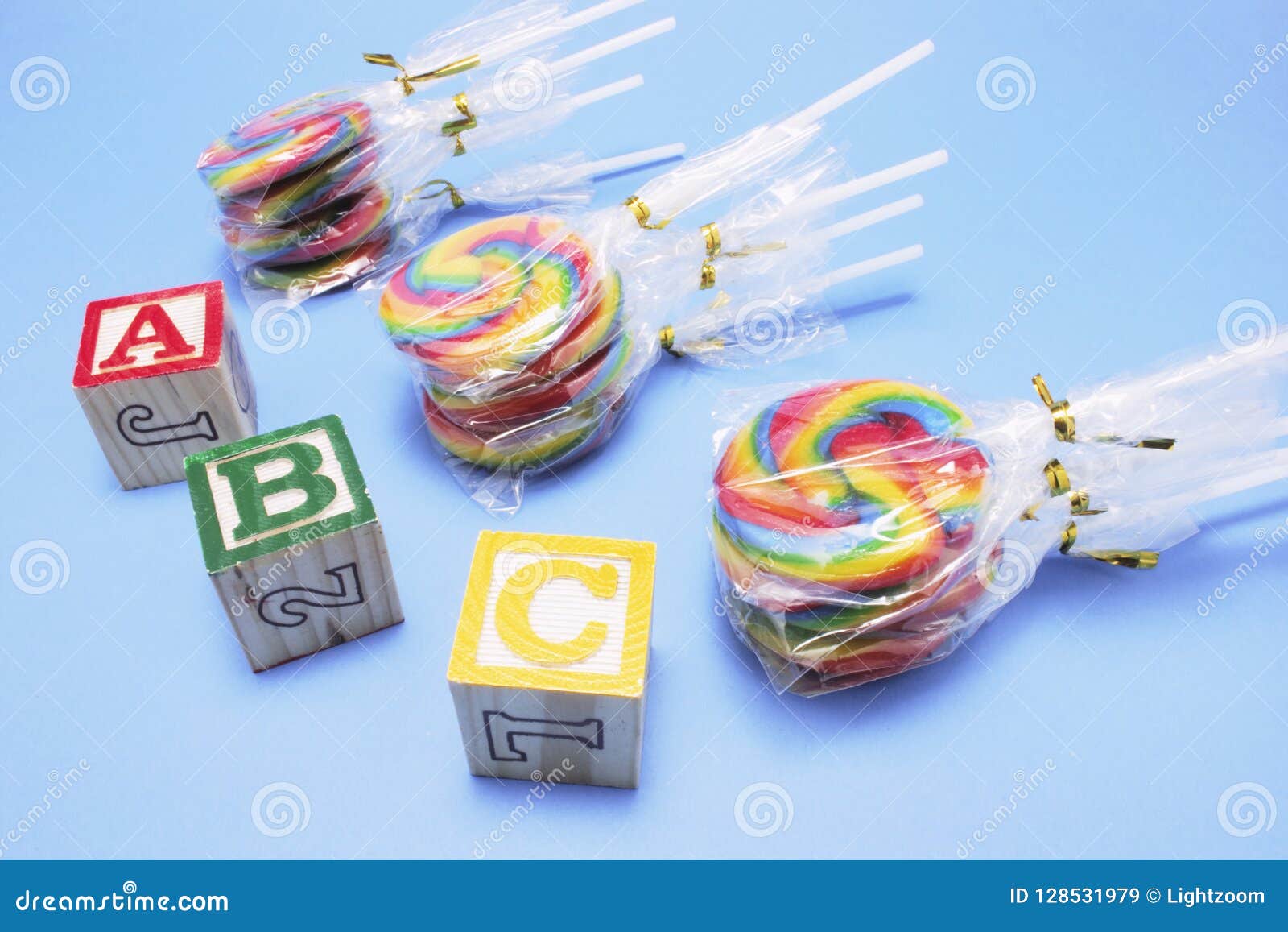 Lollipops with Alphabet Blocks Stock Image - Image of kindergarten ...