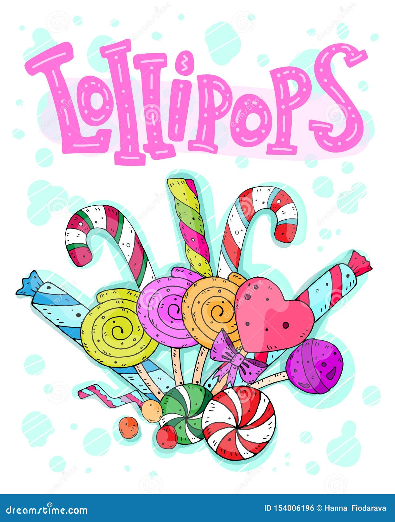 Lollipops. Cute Sweet Cartoon Vector Illustration with Color Candies ... Lollipops. Cute Sweet Cartoon Vector Illustration with Color Candies ...