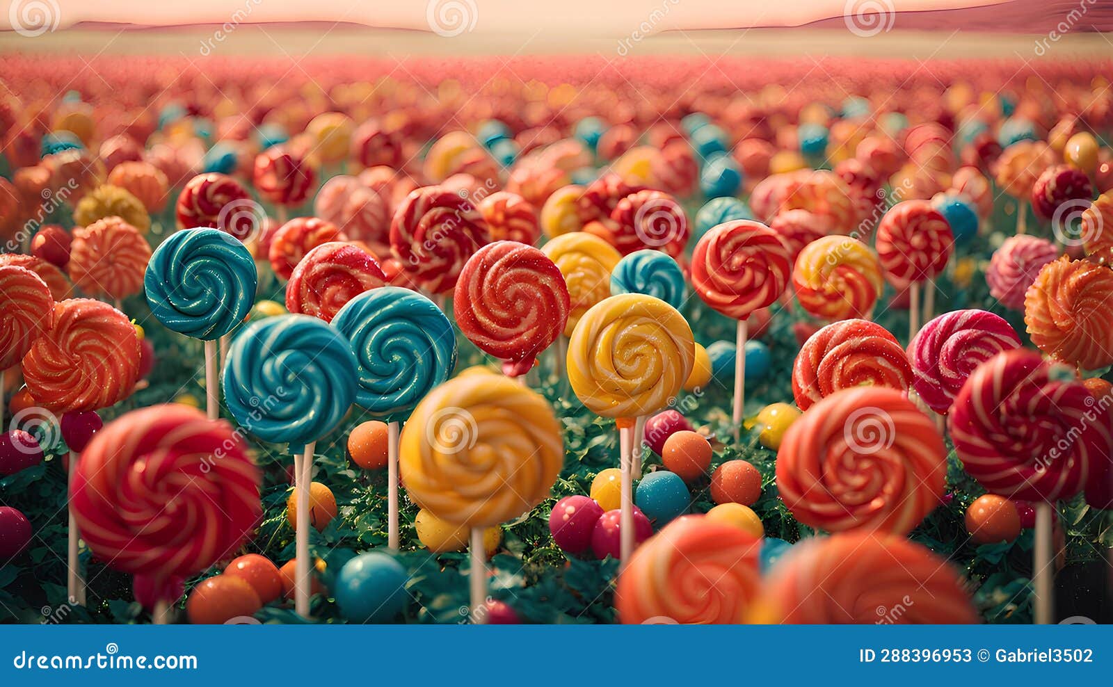 Lollipops Growing from the Ground Stock Illustration - Illustration of ...