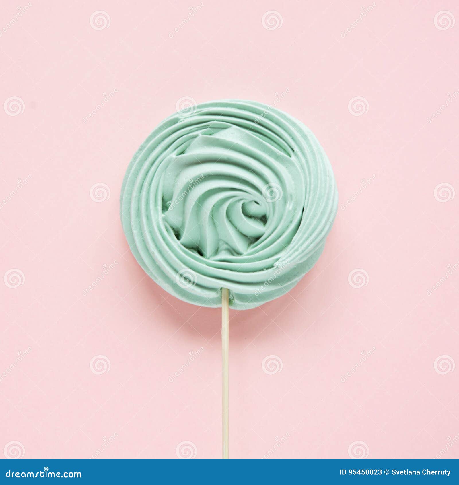 Lollipops Mint Candy Marshmallow on Pink Background. Funny Concept ...