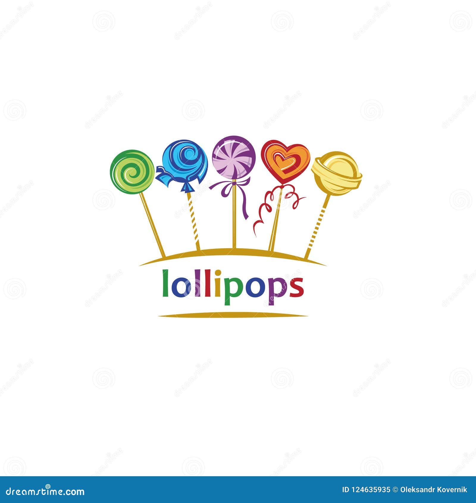 Lollipops set emblem stock vector. Illustration of logo - 124635935