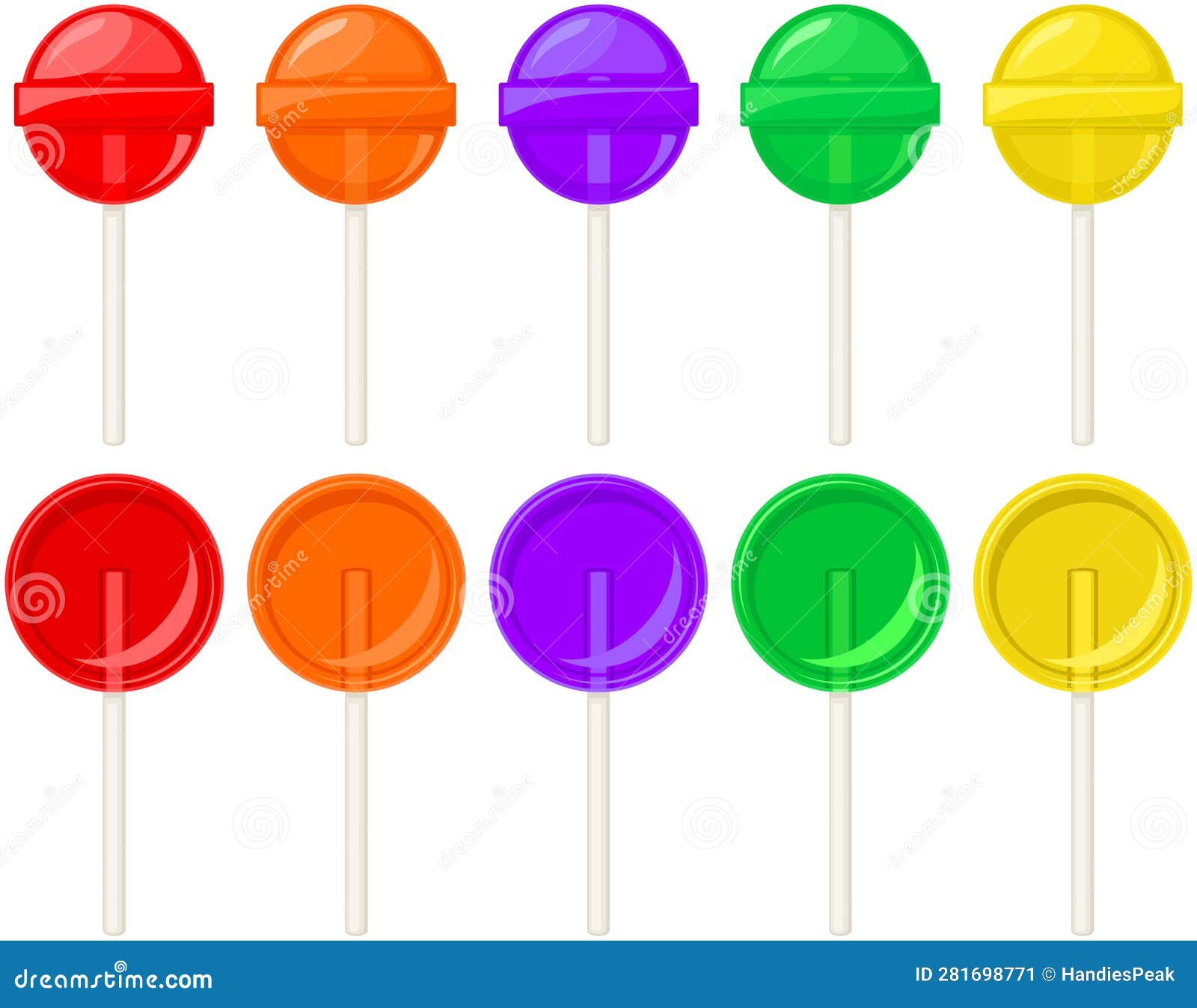 Lollipops in Various Colors Stock Vector - Illustration of bright ...
