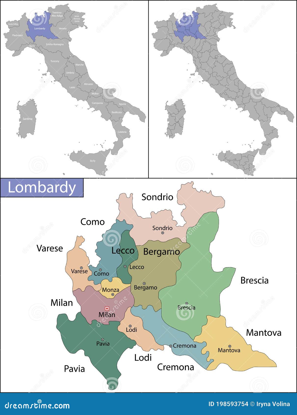 Lombardy Map. Political Map Of Lombardy With Boundaries In White Color ... Lombardy Map. Political Map Of Lombardy With Boundaries In White Color ...
