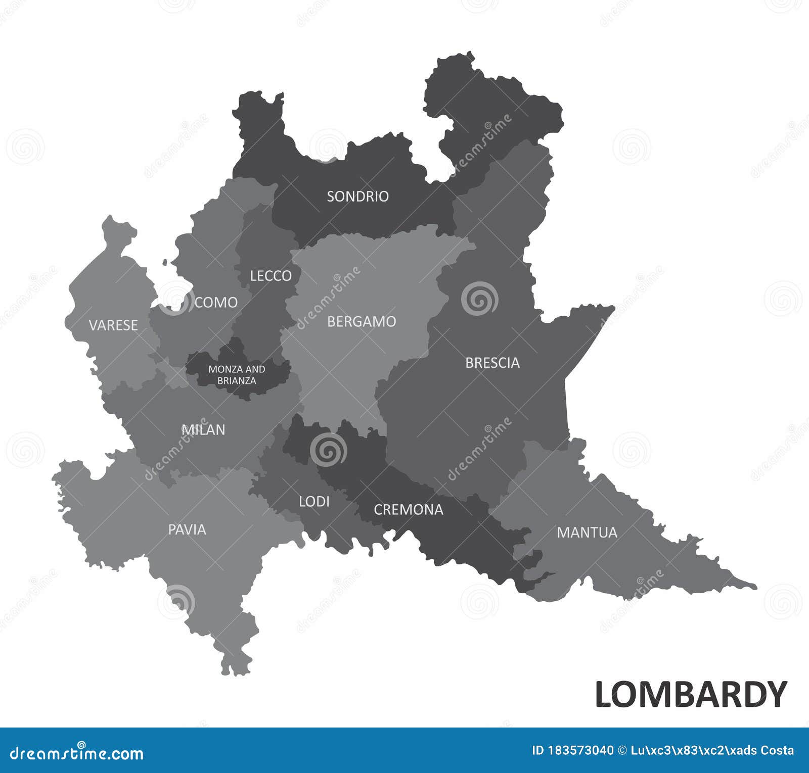 Lombardy Map. State And District Map Of Lombardy. Political Map Of ...
