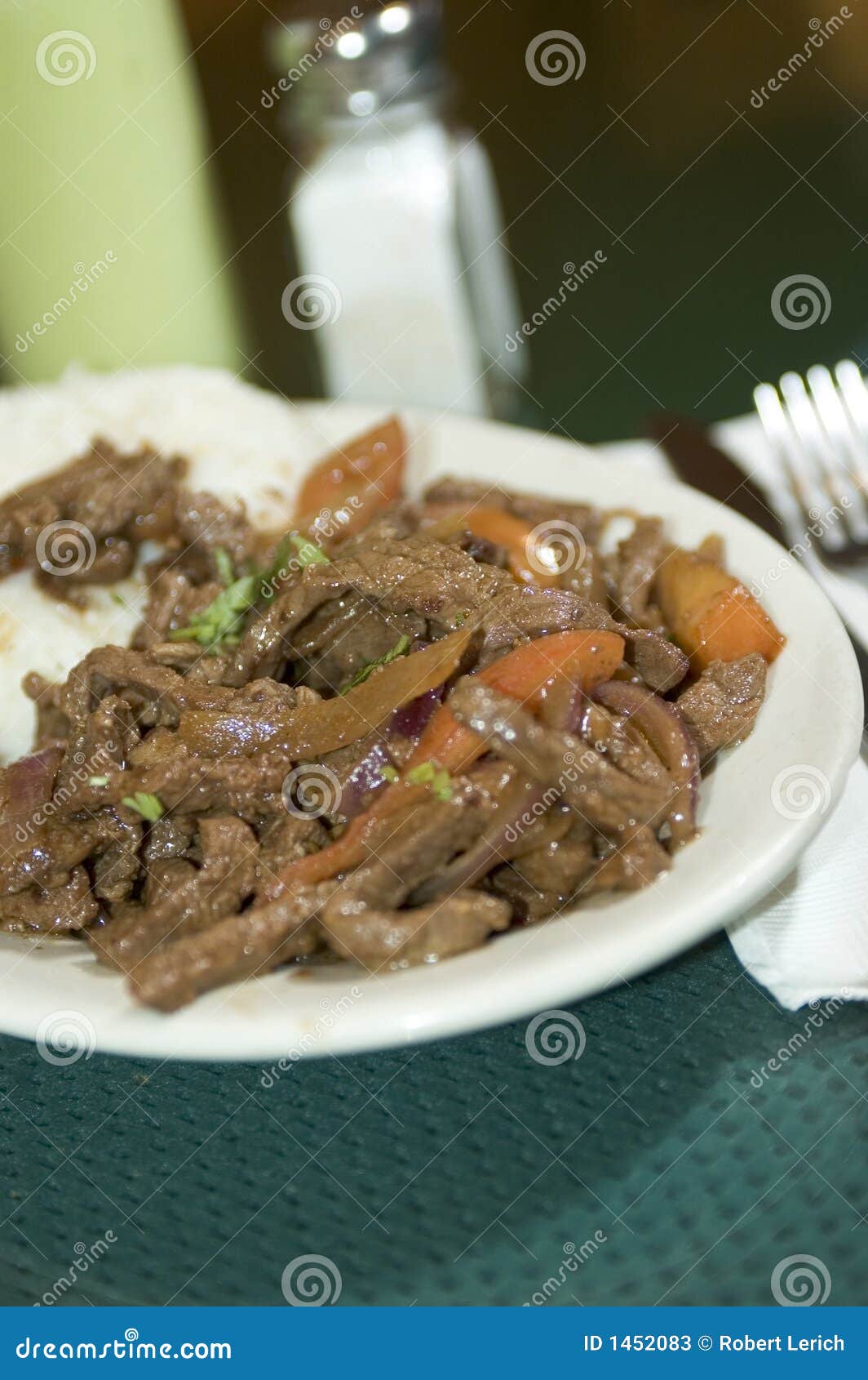 Lomo Saltado Peruvian Steak Stock Image - Image of garlic, dinner: 1452083