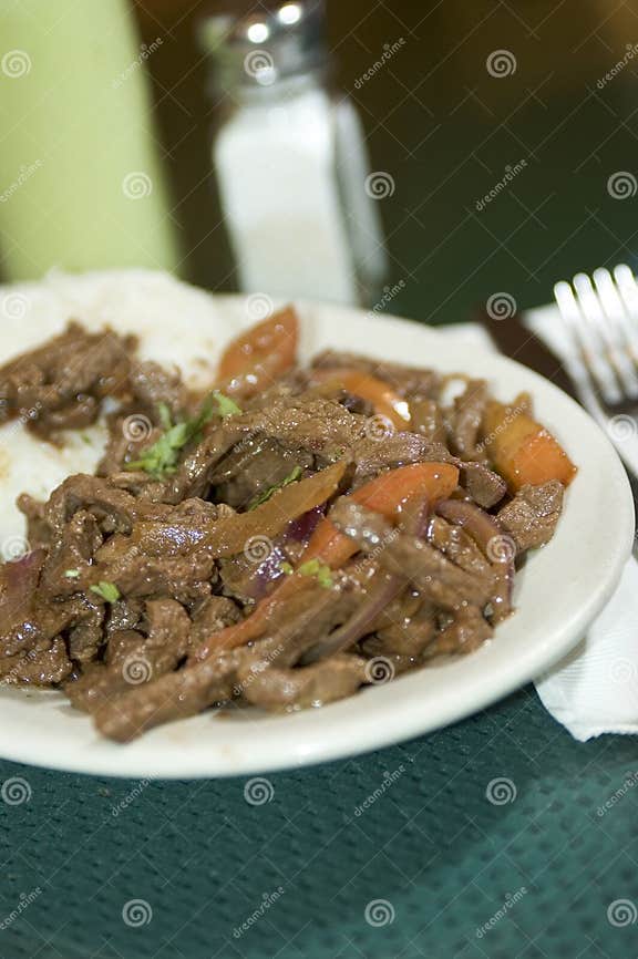Lomo Saltado Peruvian Steak Stock Image - Image of garlic, dinner: 1452083