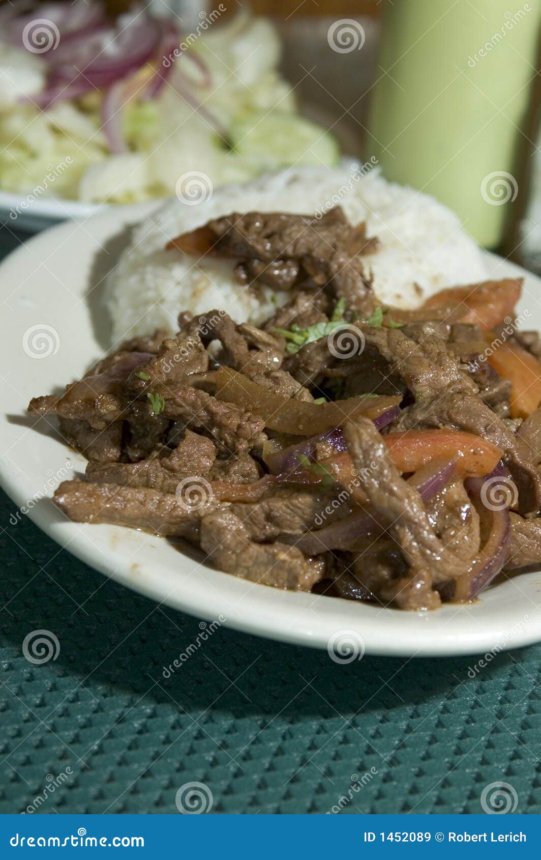 Lomo Saltado Peruvian Steak Stock Image - Image of home, plate: 1452089