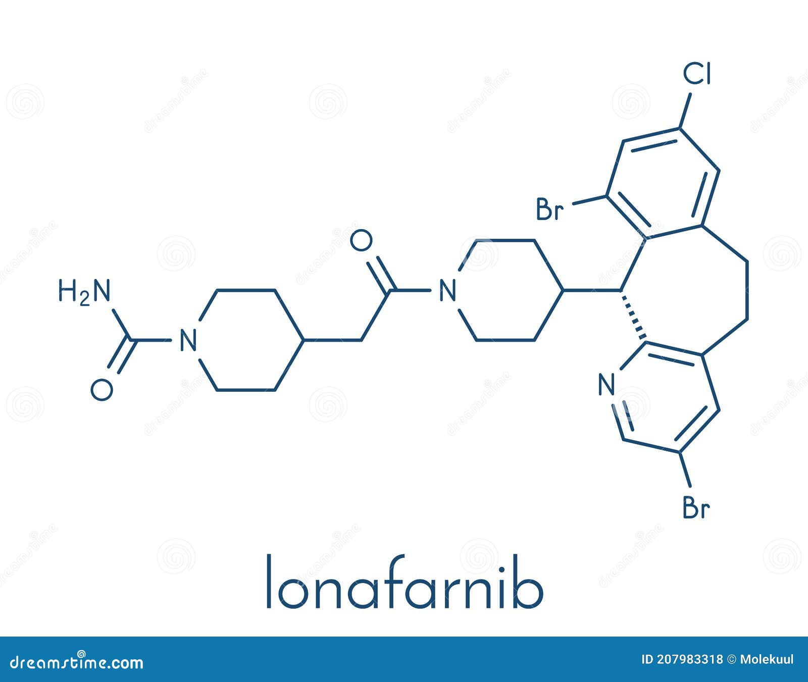 Lonafarnib Molecule, Molecular Structures, Farnesyltransferase ... Lonafarnib Molecule, Molecular Structures, Farnesyltransferase ...