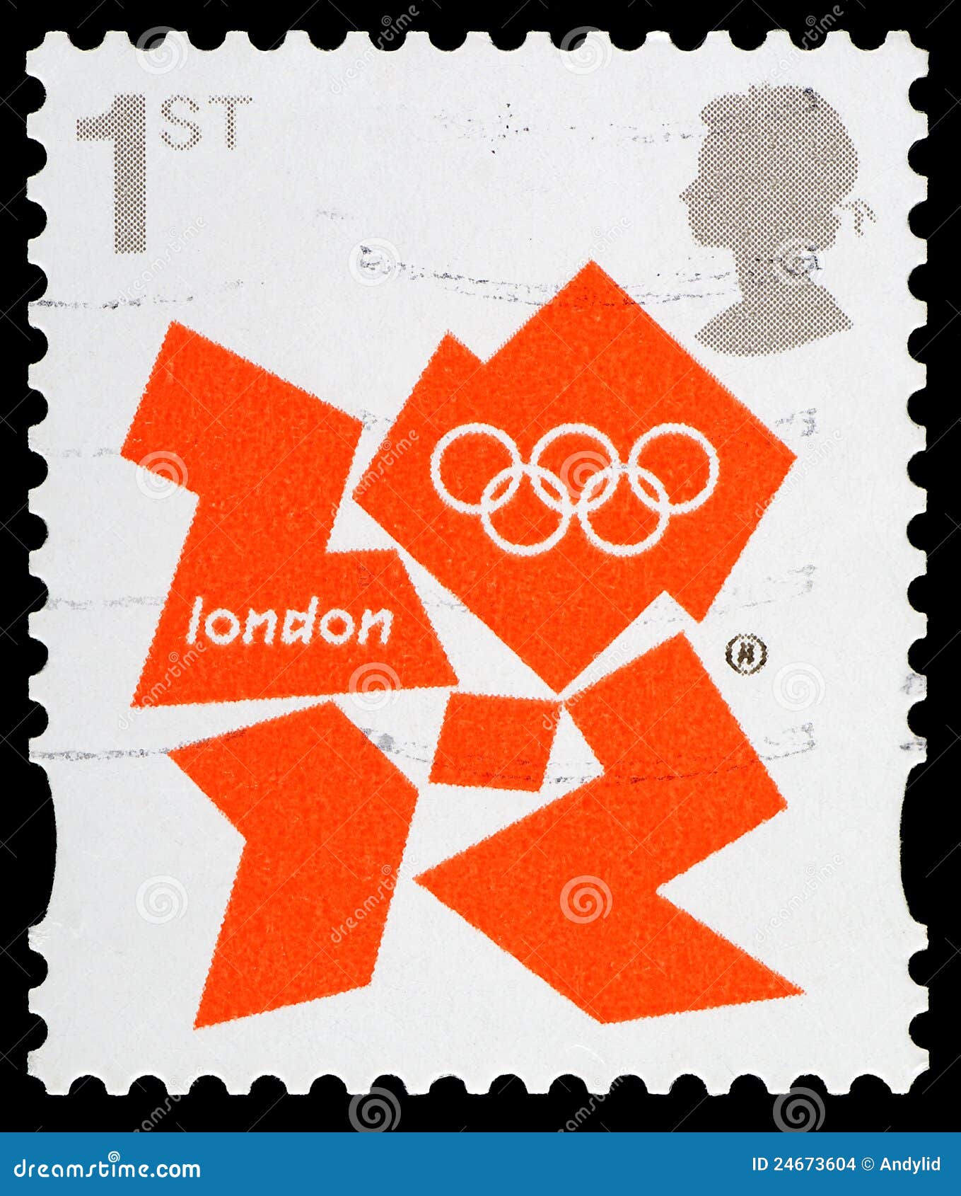 London 2012 Olympic Games Postage Stamp Editorial Stock Image - Image ...