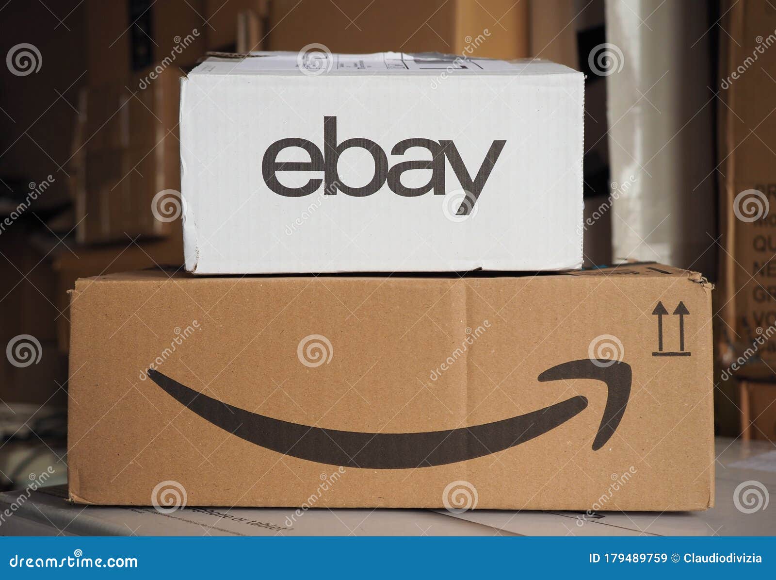 LONDON - APR 2020: Ebay and Amazon Packet Editorial Stock Image - Image ...