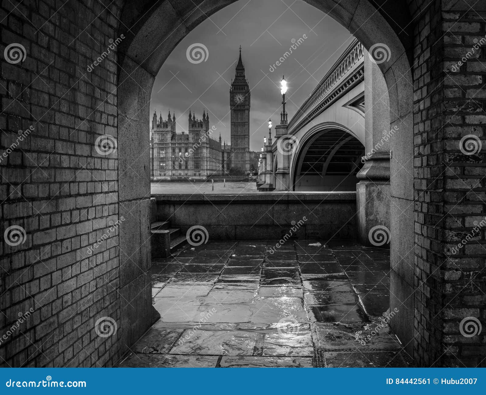 London Big Ben View Frame Black and White Stock Image - Image of white ...