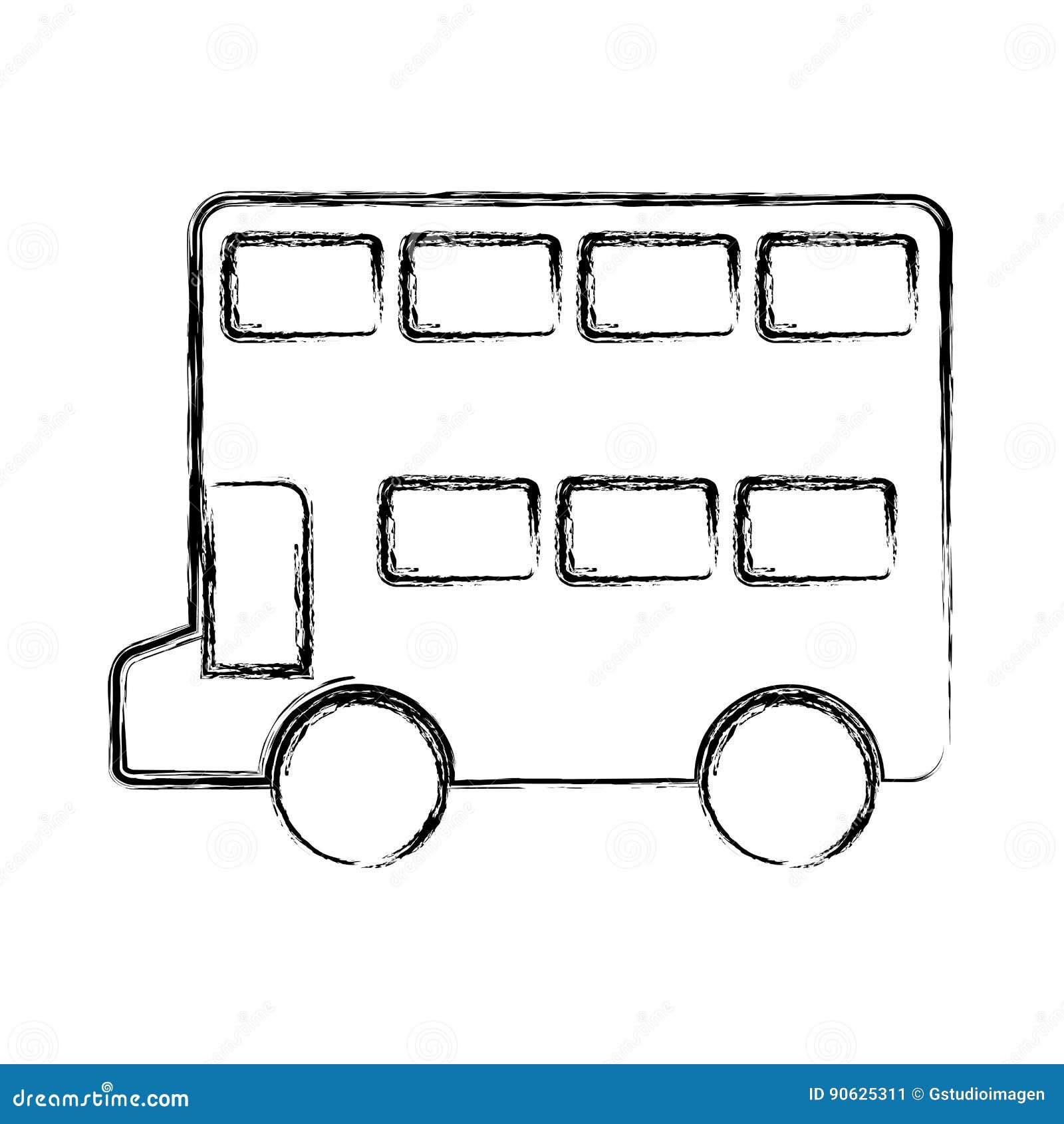 London bus isolated icon stock vector. Illustration of road - 90625311