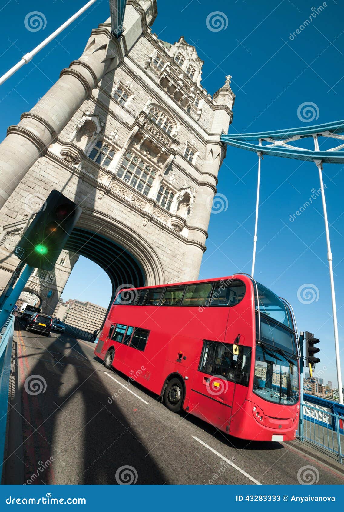 London Bus on Tower Bridge in London Stock Image - Image of tilted ...