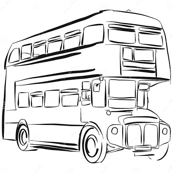 London Bus Vector Drawing stock vector. Illustration of city - 73315336