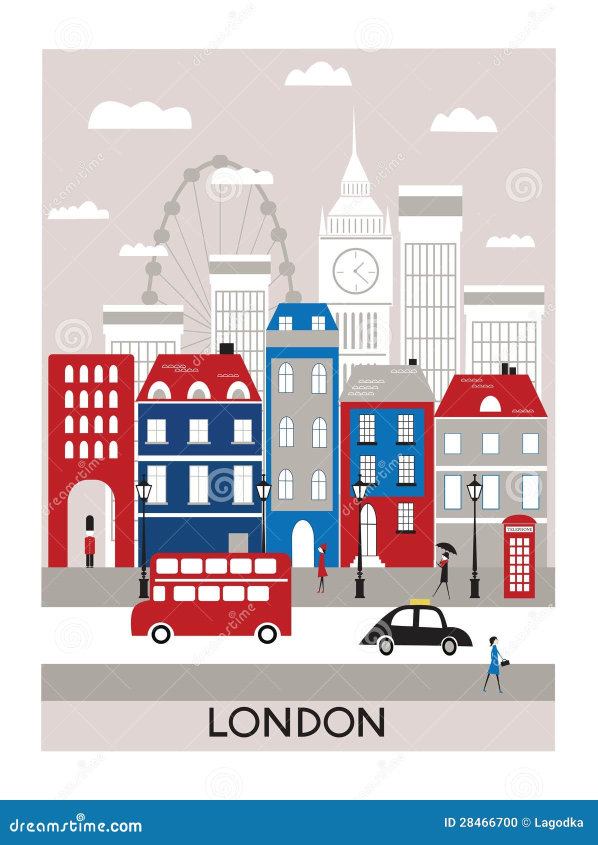 London City Landmarks Isolated Cartoon Vector | CartoonDealer.com #9345459