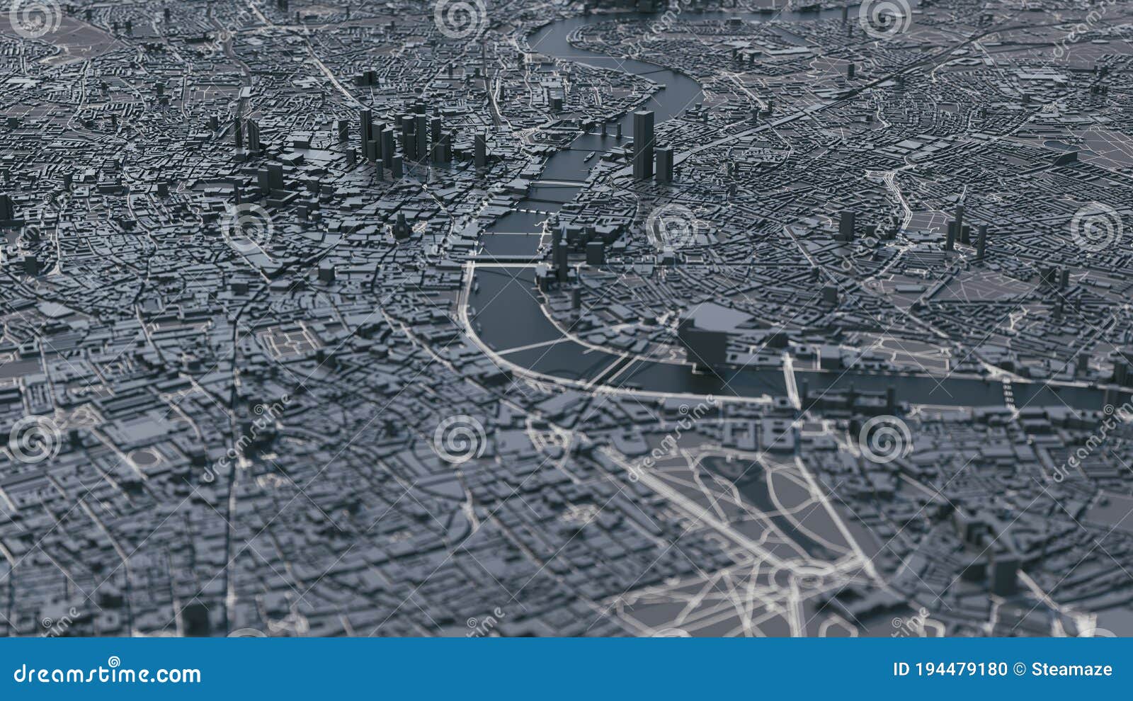 London city 3d map. stock illustration. Illustration of road - 194479180