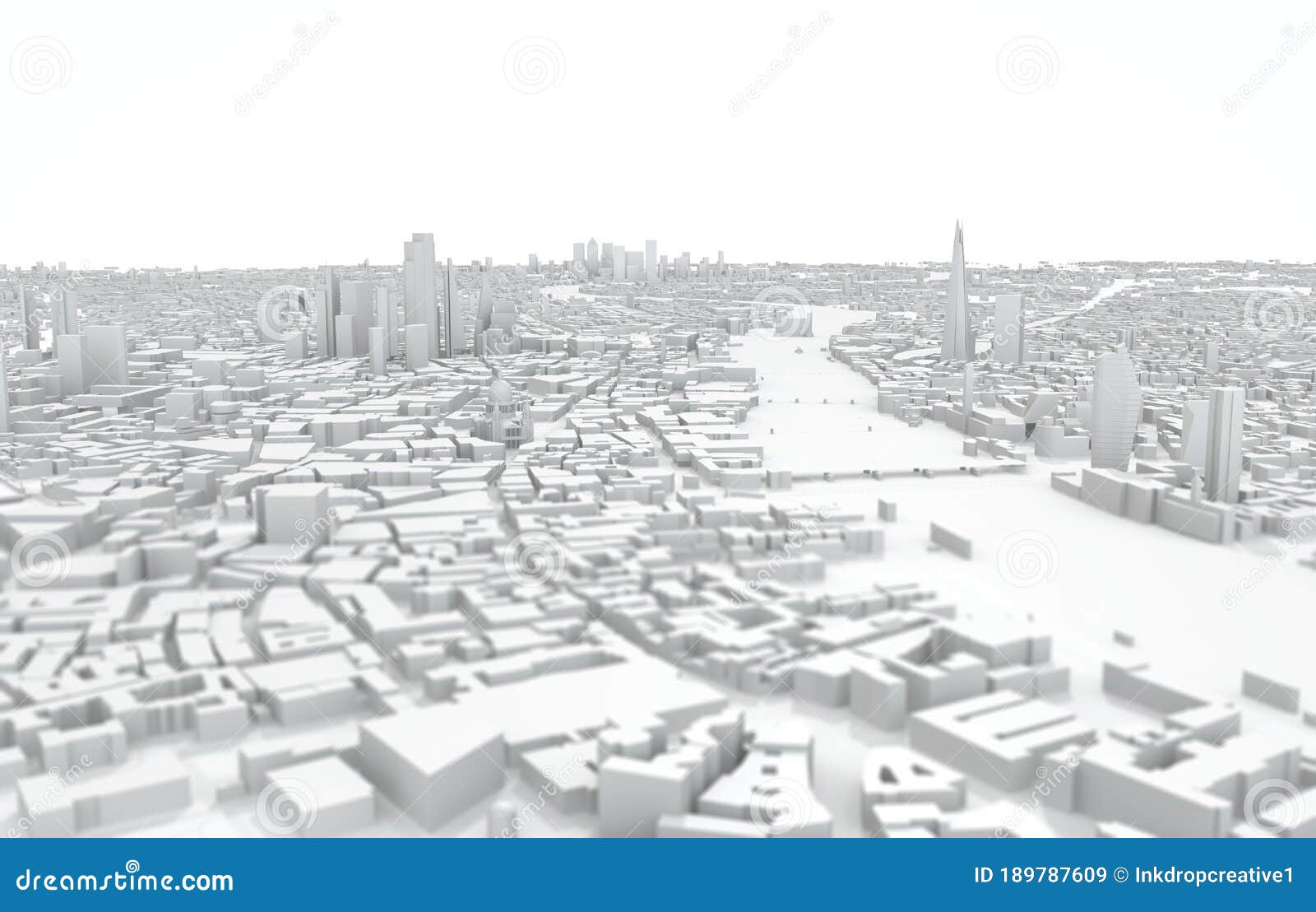 London City Map 3D Rendering. Aerial Satellite View Stock Illustration ...