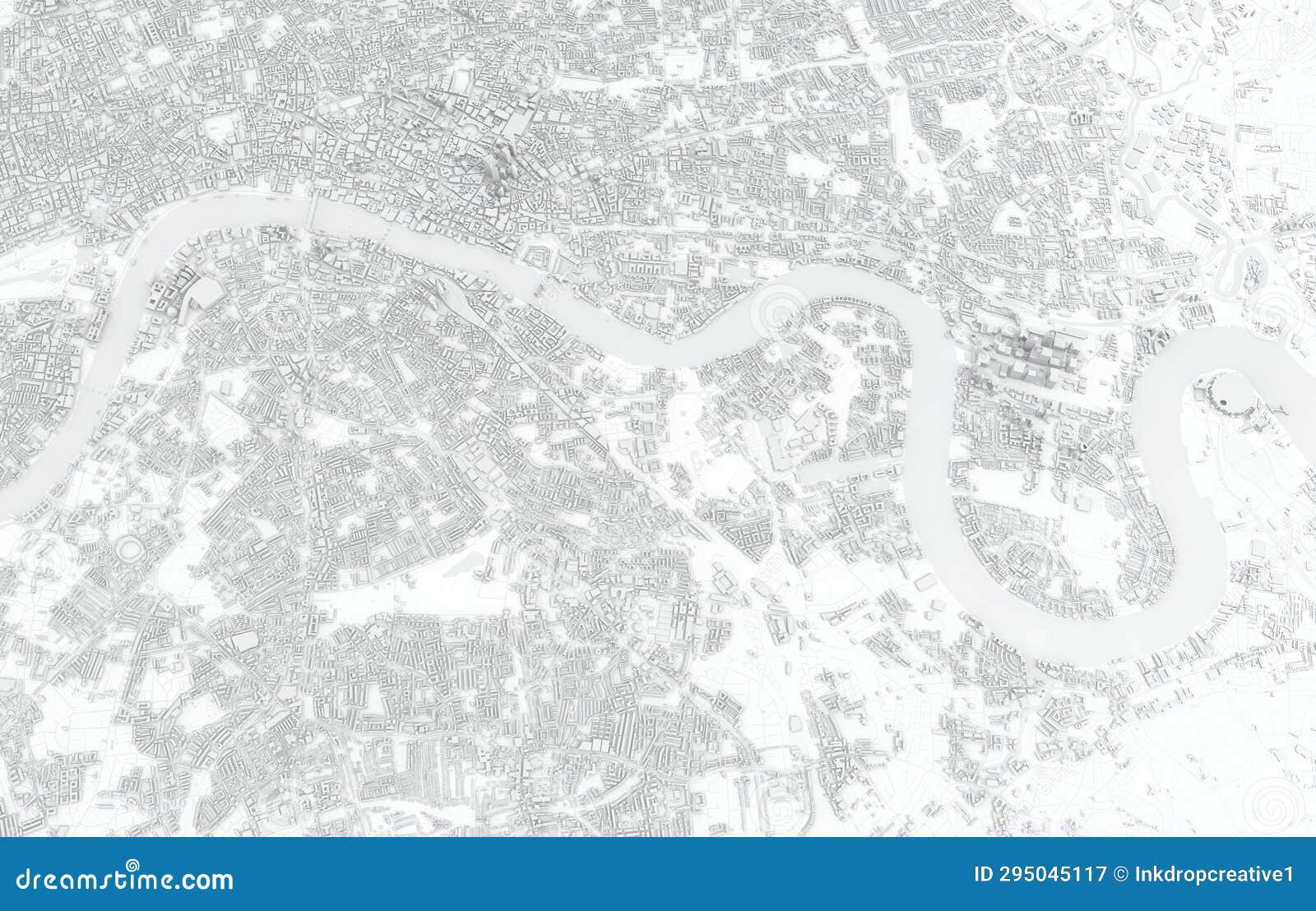 London City Map 3D Rendering. Aerial Satellite View Stock Illustration ...