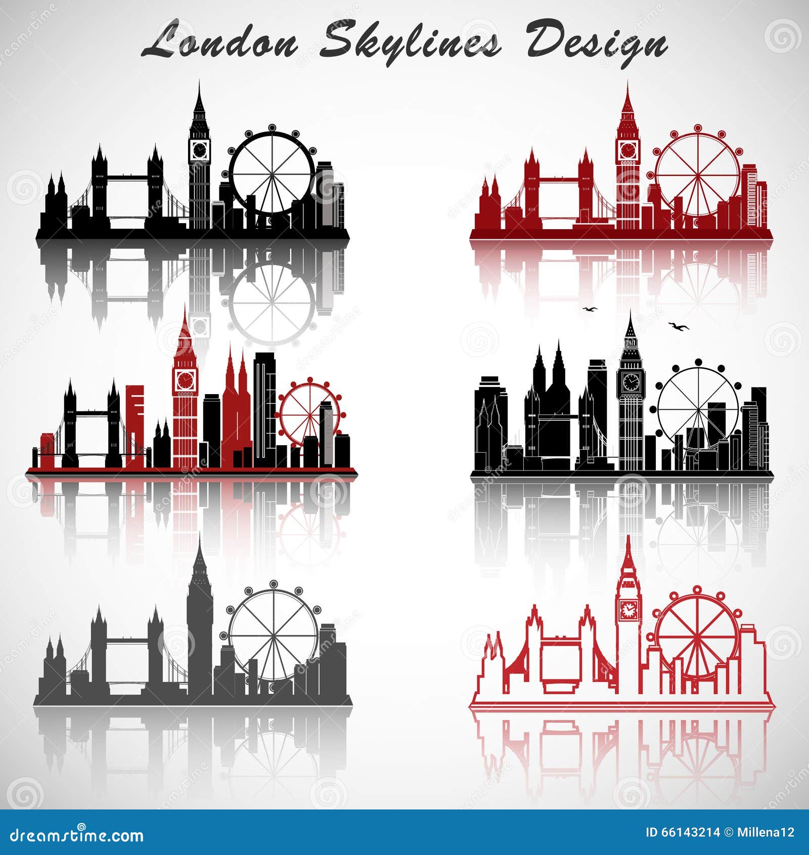 City Skylines In Morning, Afternoon And Evening Cartoon Vector ...