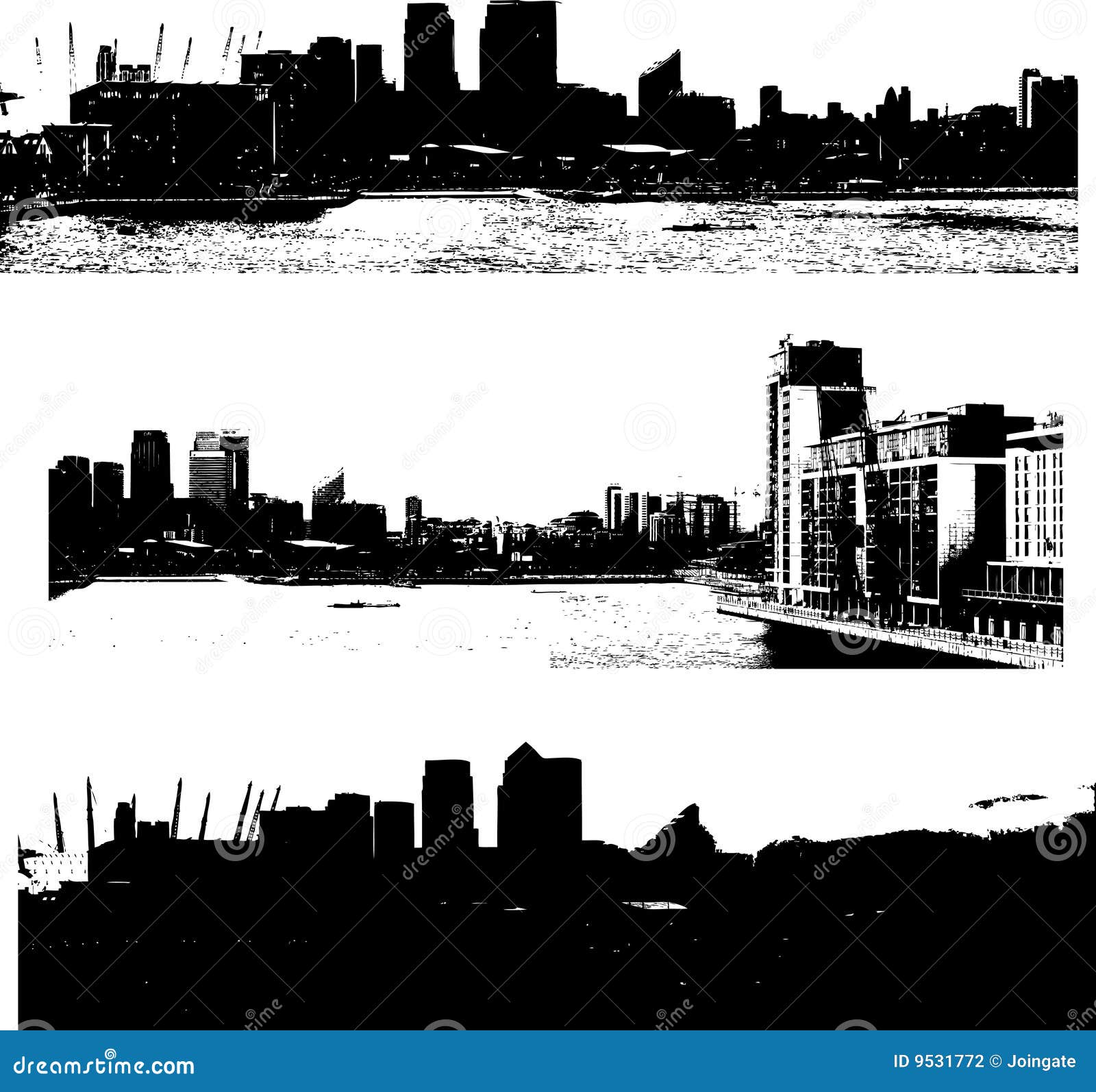 London Cityscape Grunge Style Stock Vector - Illustration of silhouette ...