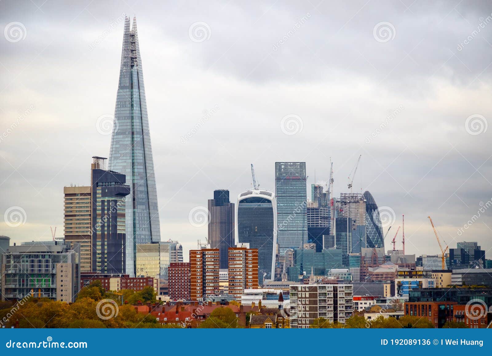 London Cityscape in an Overcast Day Stock Photo - Image of business ...
