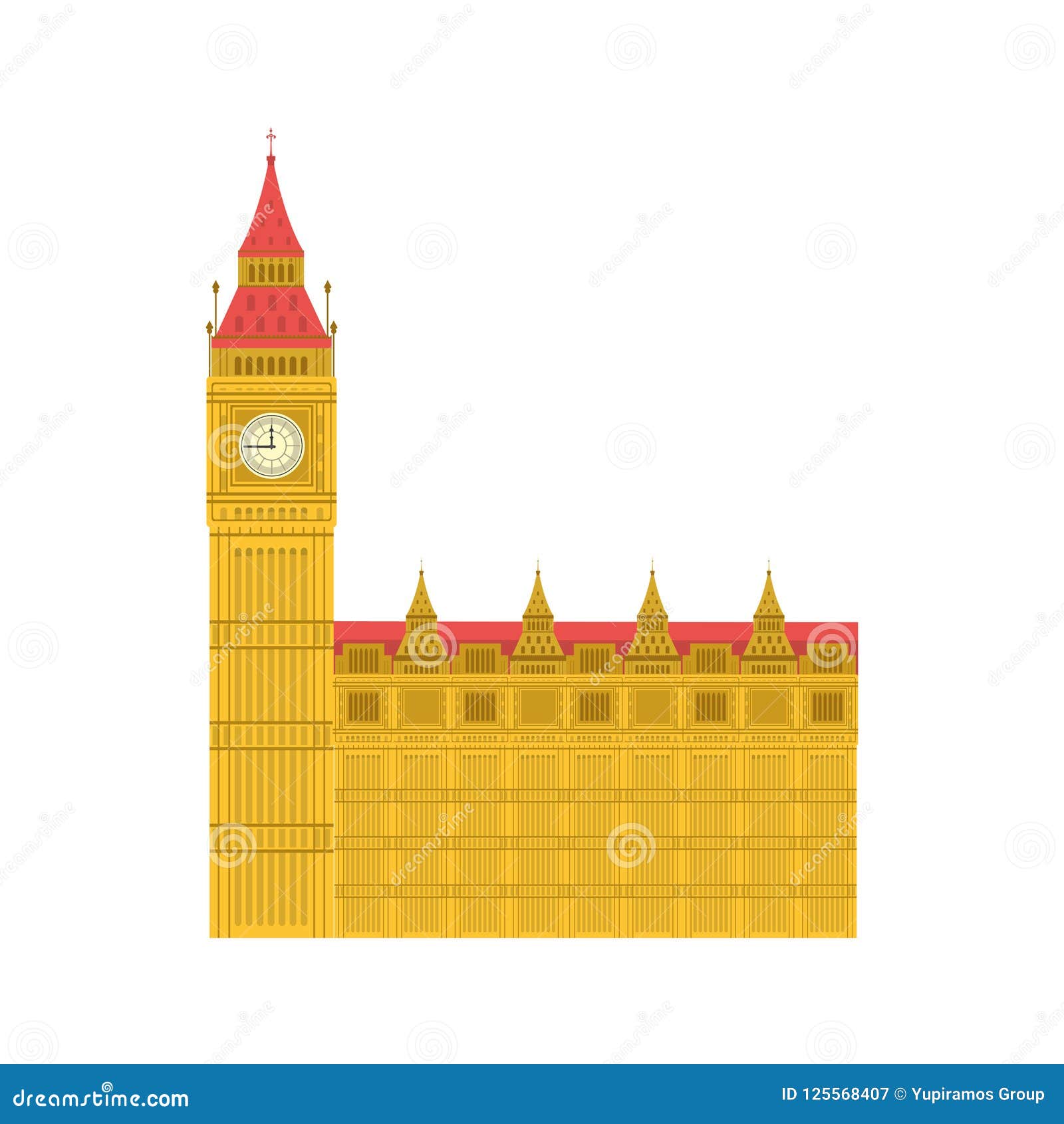 London Clock Tower Architecture Design Stock Vector - Illustration of ...