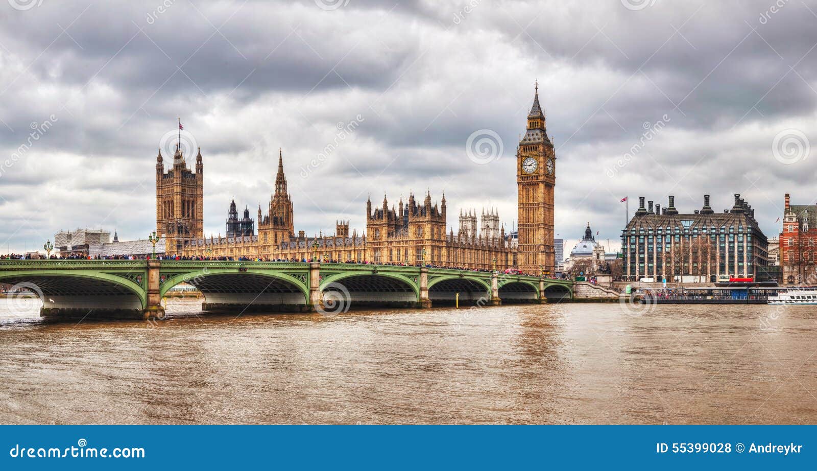 London with the Clock Tower and Houses of Parliament Stock Photo ...