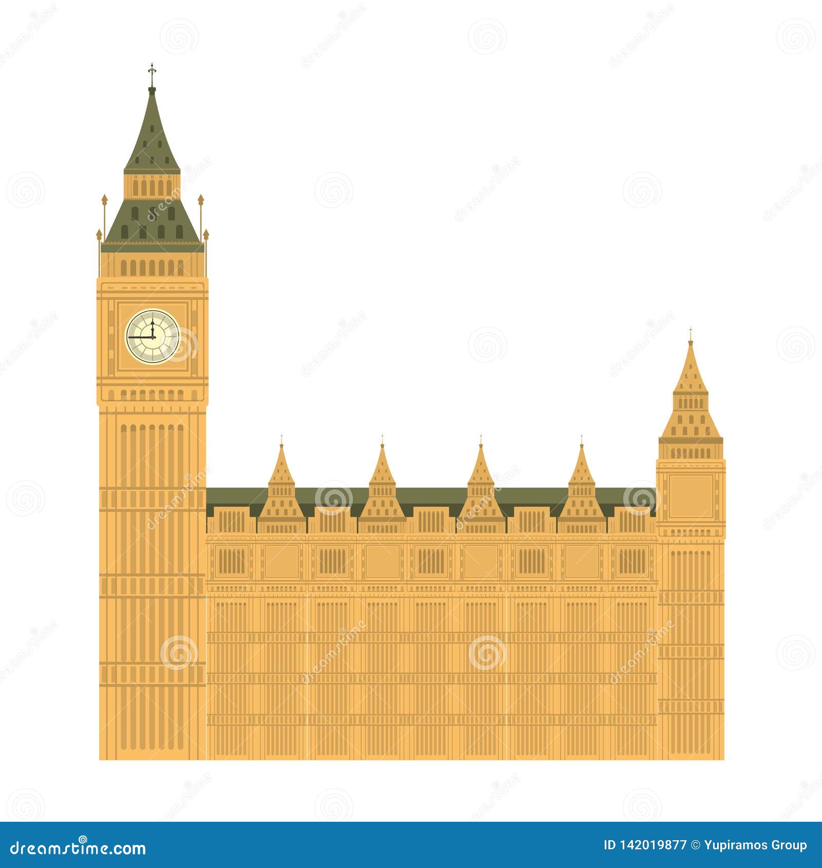 London Clock Tower Medieval Architecture Stock Vector - Illustration of ...