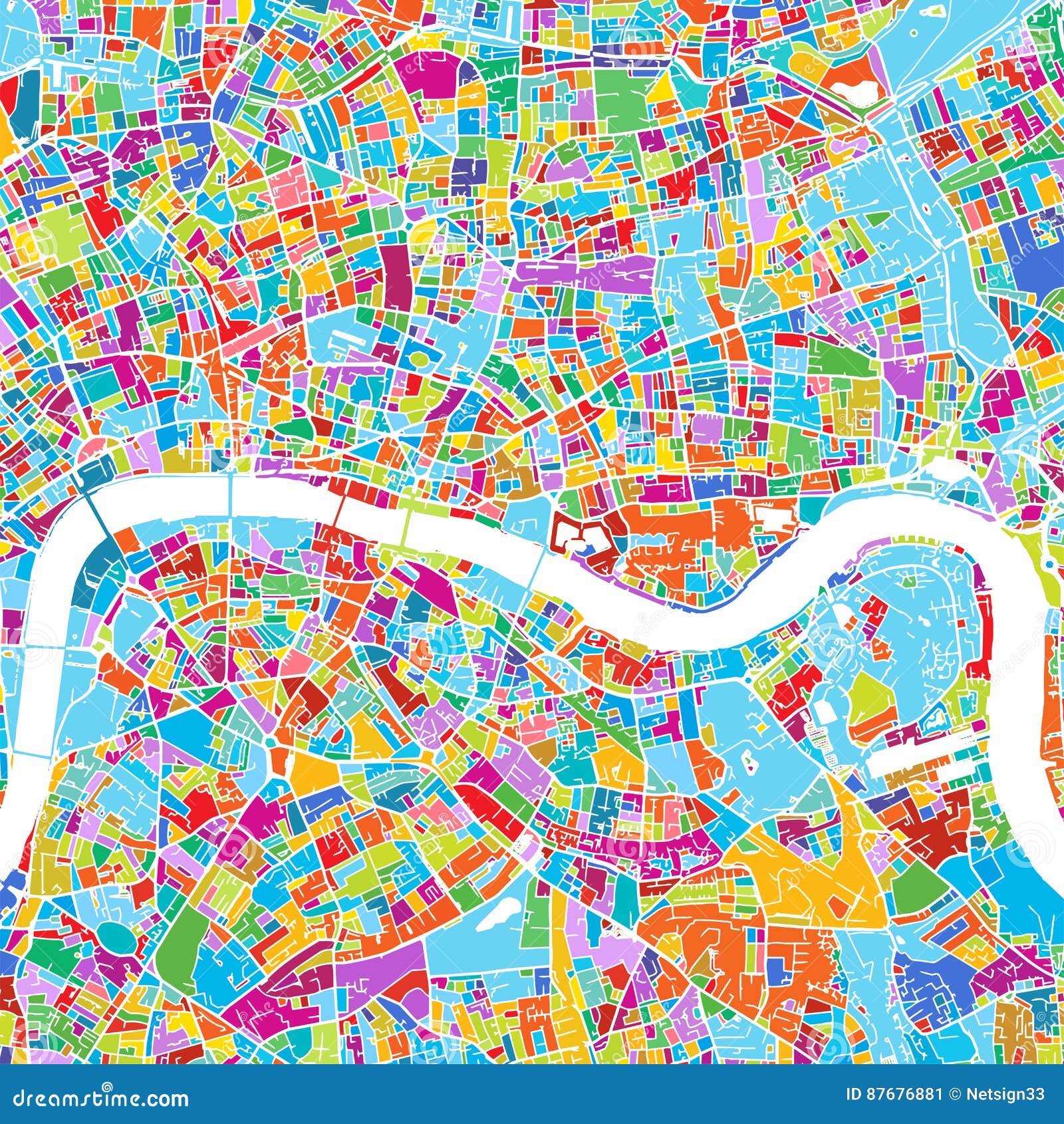 London Colorful Vector Map stock vector. Illustration of change - 87676881