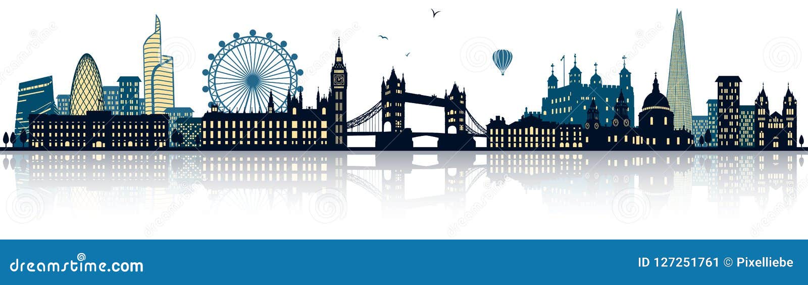 London Detailed Skyline Vector Stock Illustration - Illustration of ...