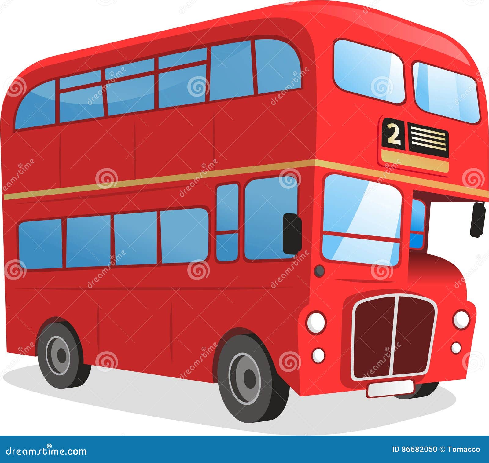 London Double Decker Bus Cartoon Illustration | CartoonDealer.com #86682050