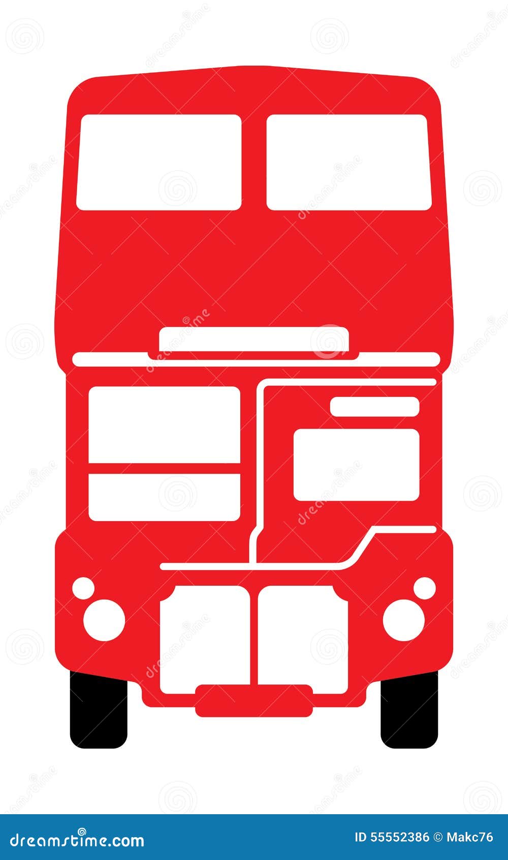 London Double-decker Modern Bus In Red And Pencil Drawing With Rear ...