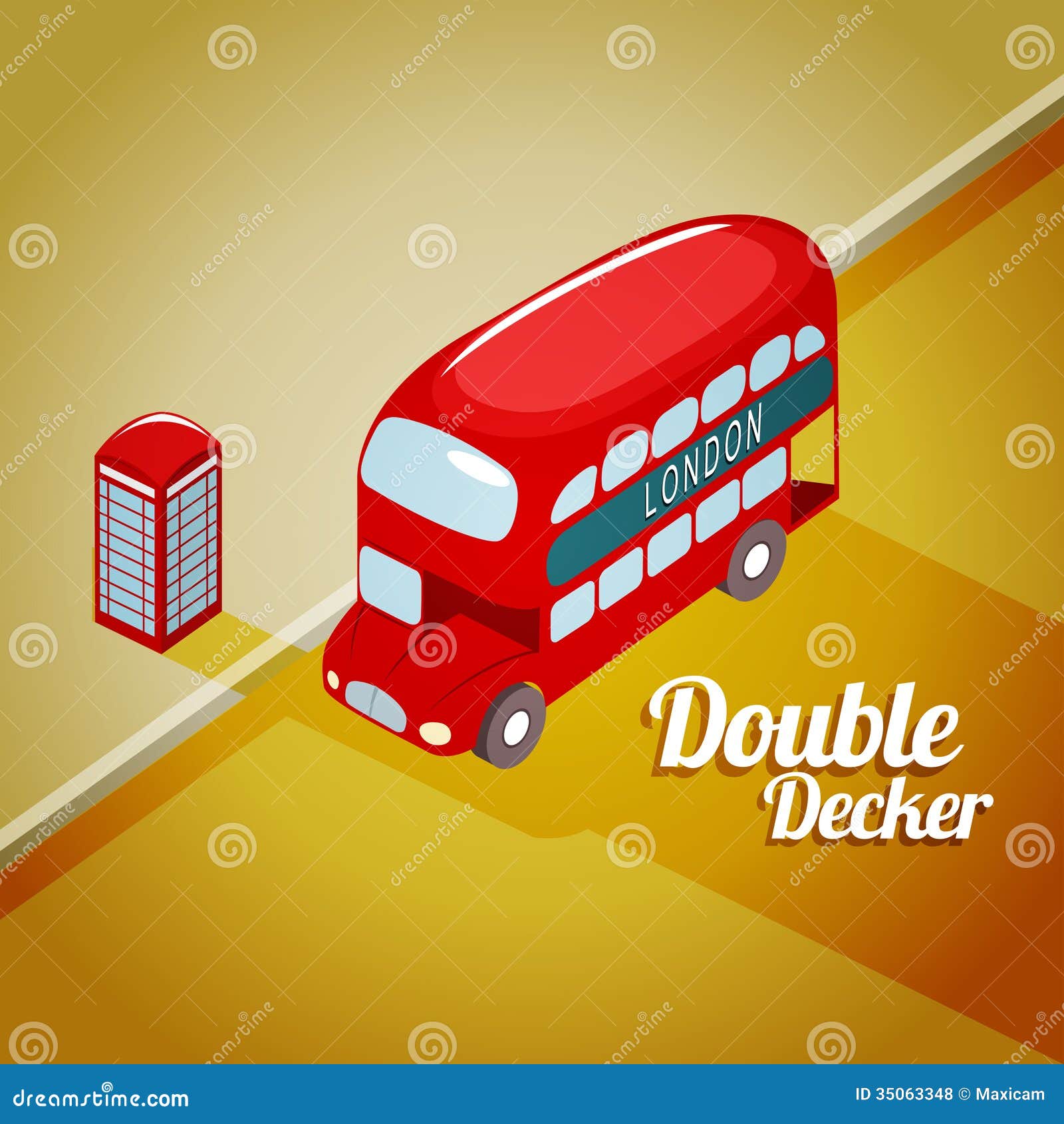 A London Double Decker Bus Cartoon Vector | CartoonDealer.com #8493149