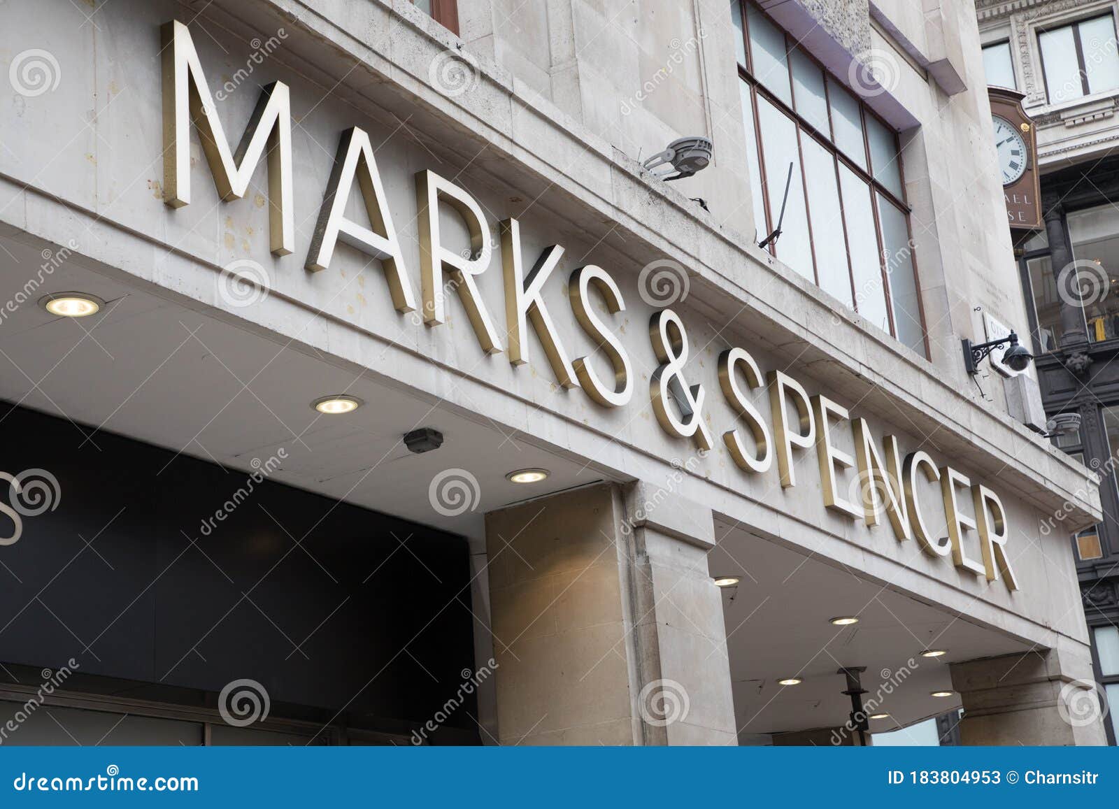 Marks and Spencer sign editorial stock photo. Image of spencer - 183804953