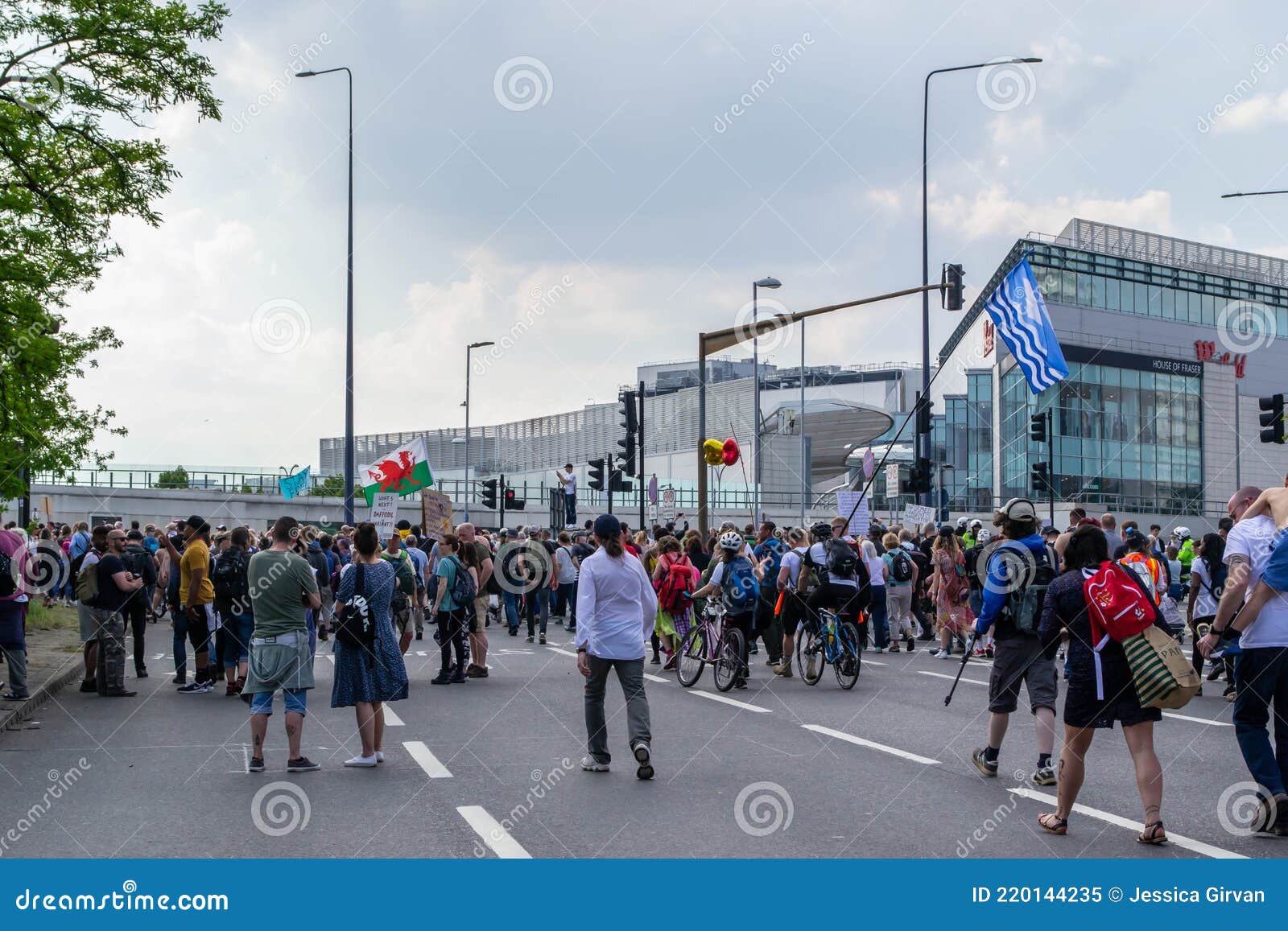 LONDON, ENGLAND- 29 May 2021: Protesters at a Unite for Freedom Anti ...