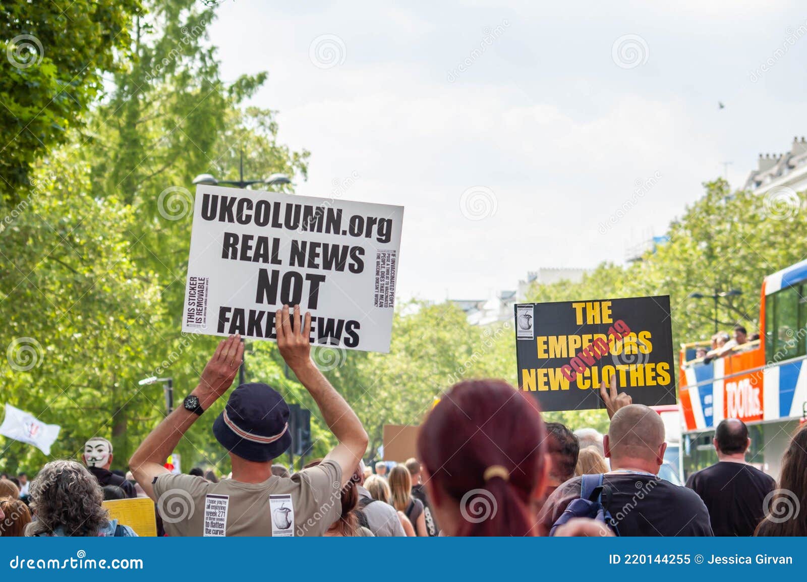 LONDON, ENGLAND- 29 May 2021: Protesters at a Unite for Freedom Anti ...