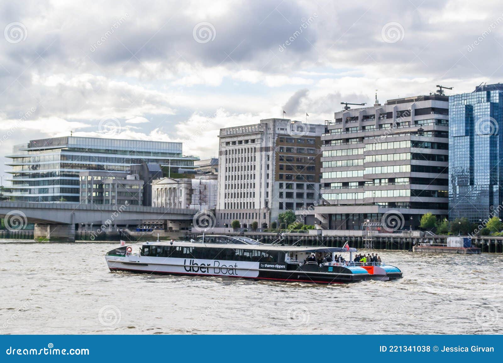 LONDON, ENGLAND- 15 May 2021: Uber Boat on the River Thames Editorial ...