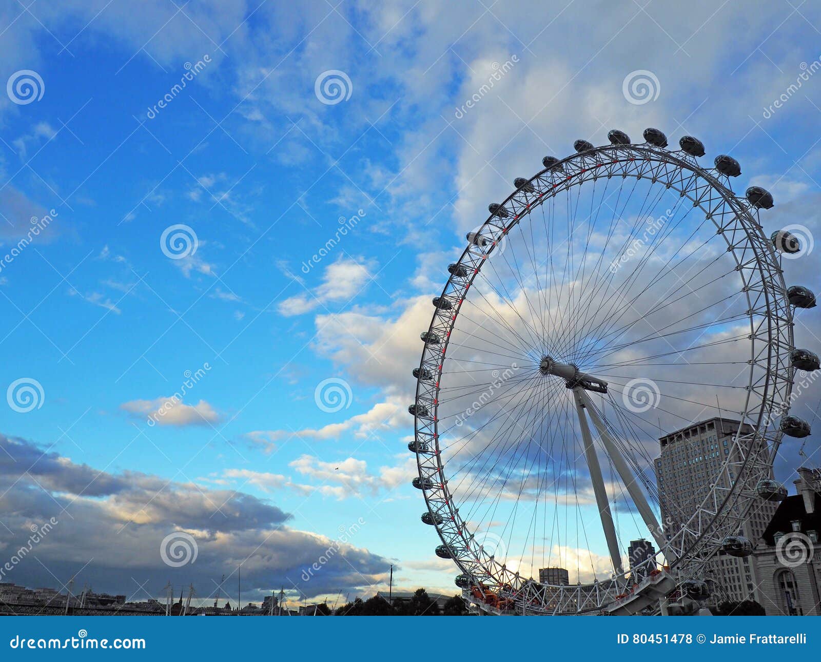 London Eye in the Evening editorial stock photo. Image of city - 80451478