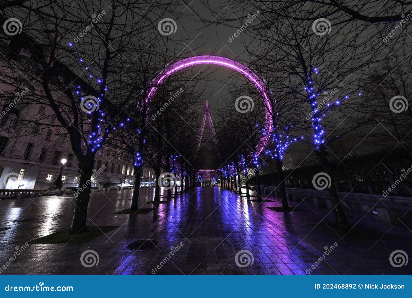 The London Eye lit up pink editorial photography. Image of colorful ...