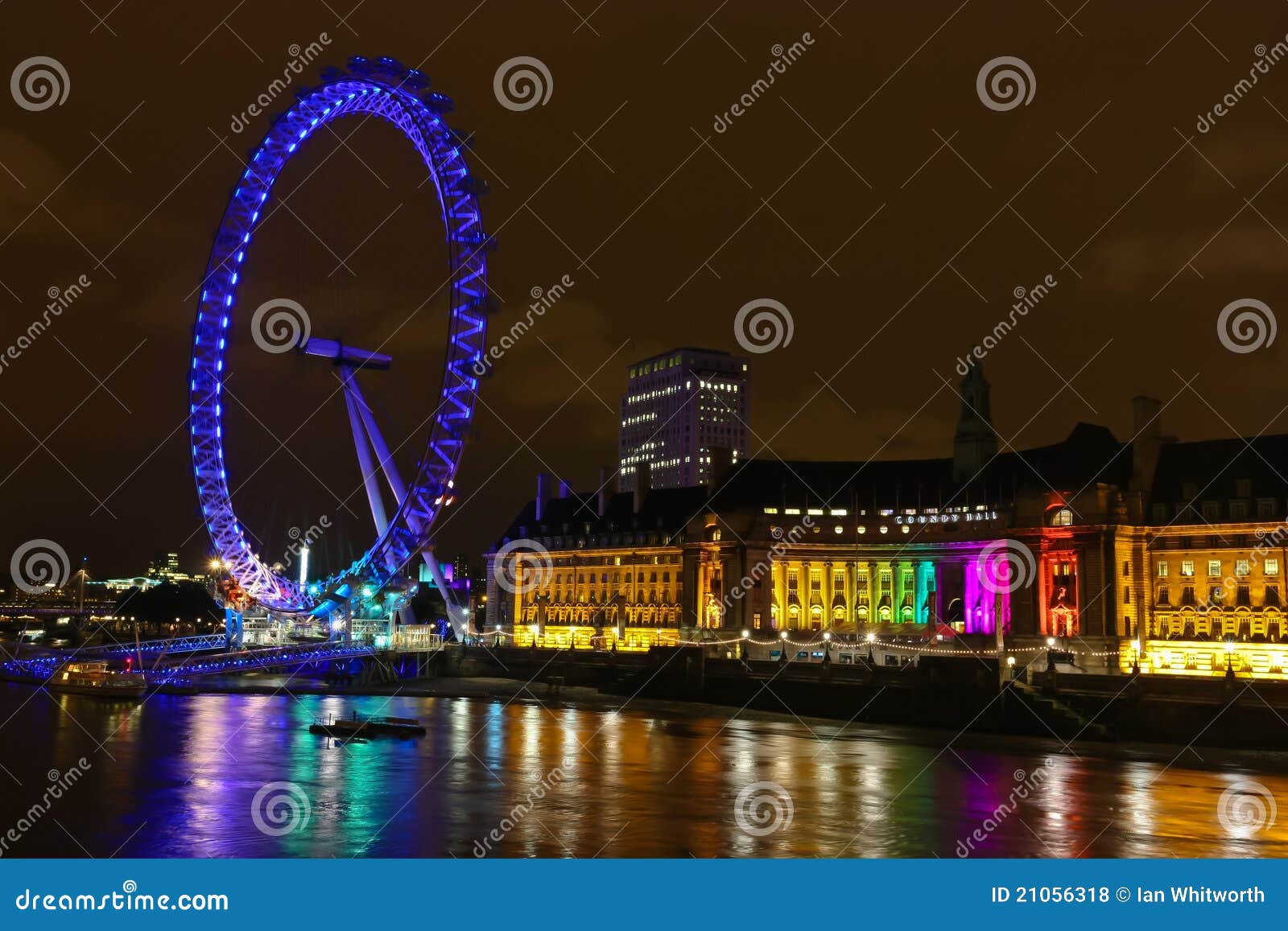 London Eye at Night editorial stock photo. Image of thames - 21056318
