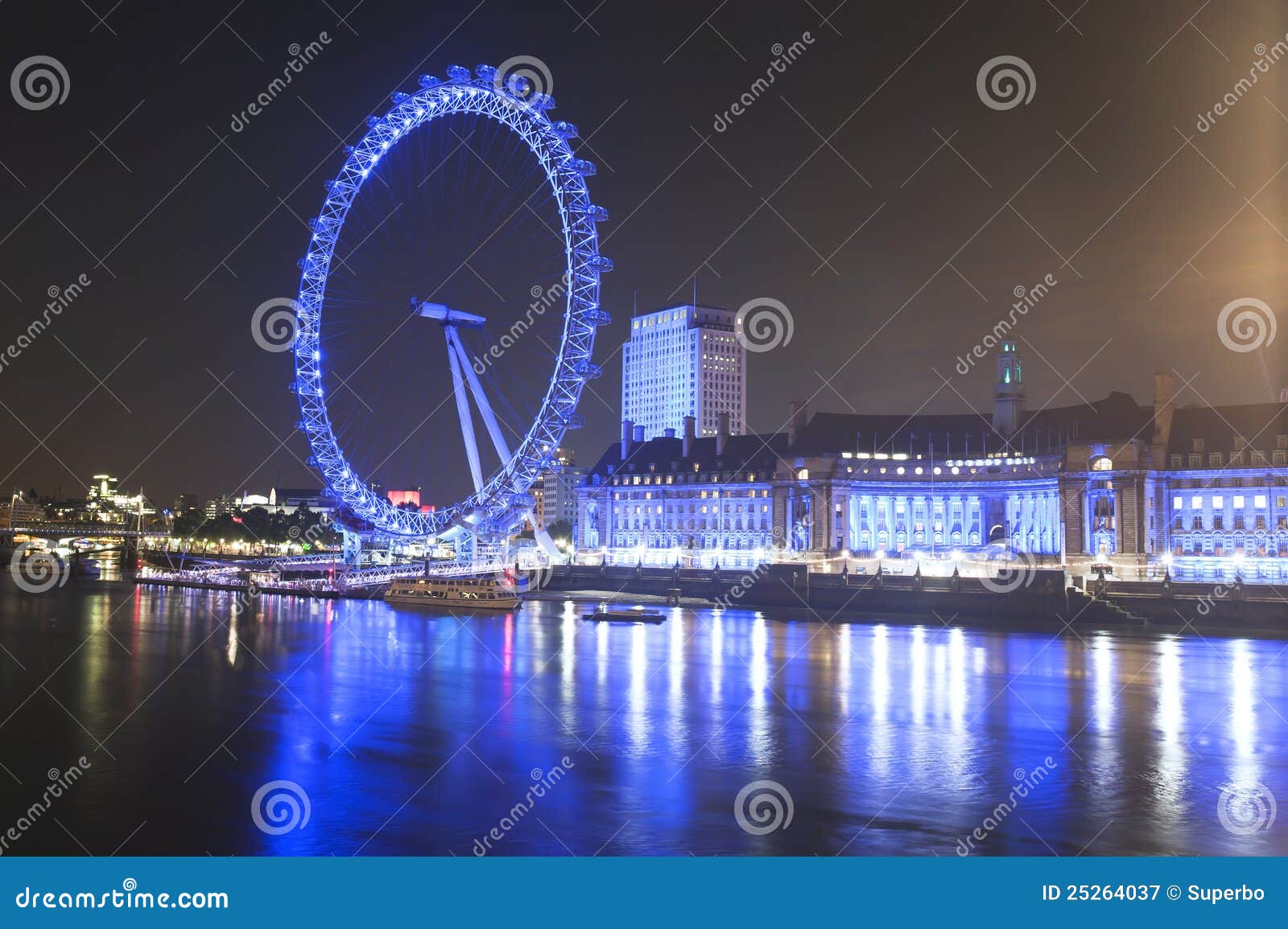 London Eye by Night editorial photography. Image of english - 25264037