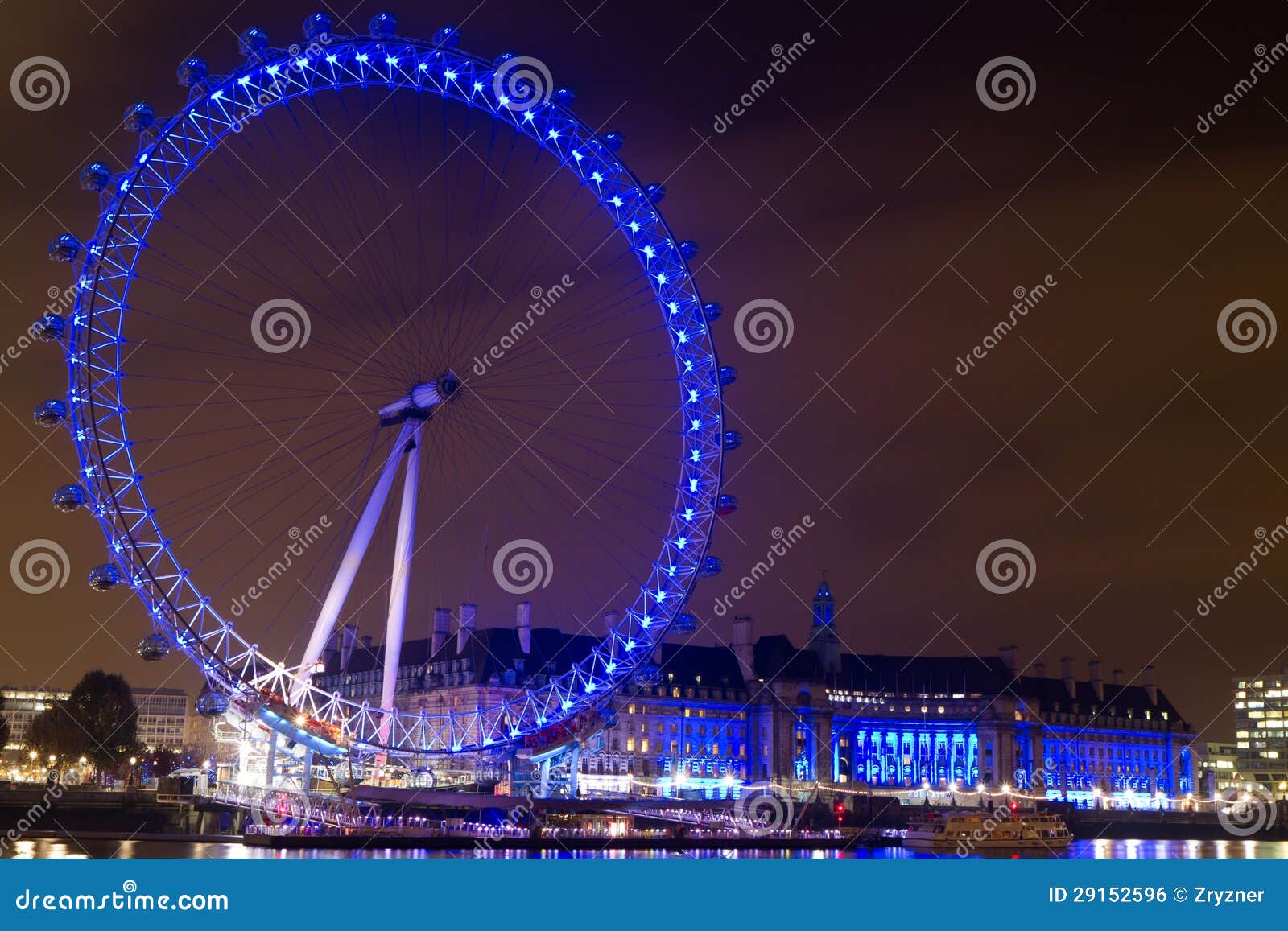 London Eye at night editorial photo. Image of tourism - 29152596