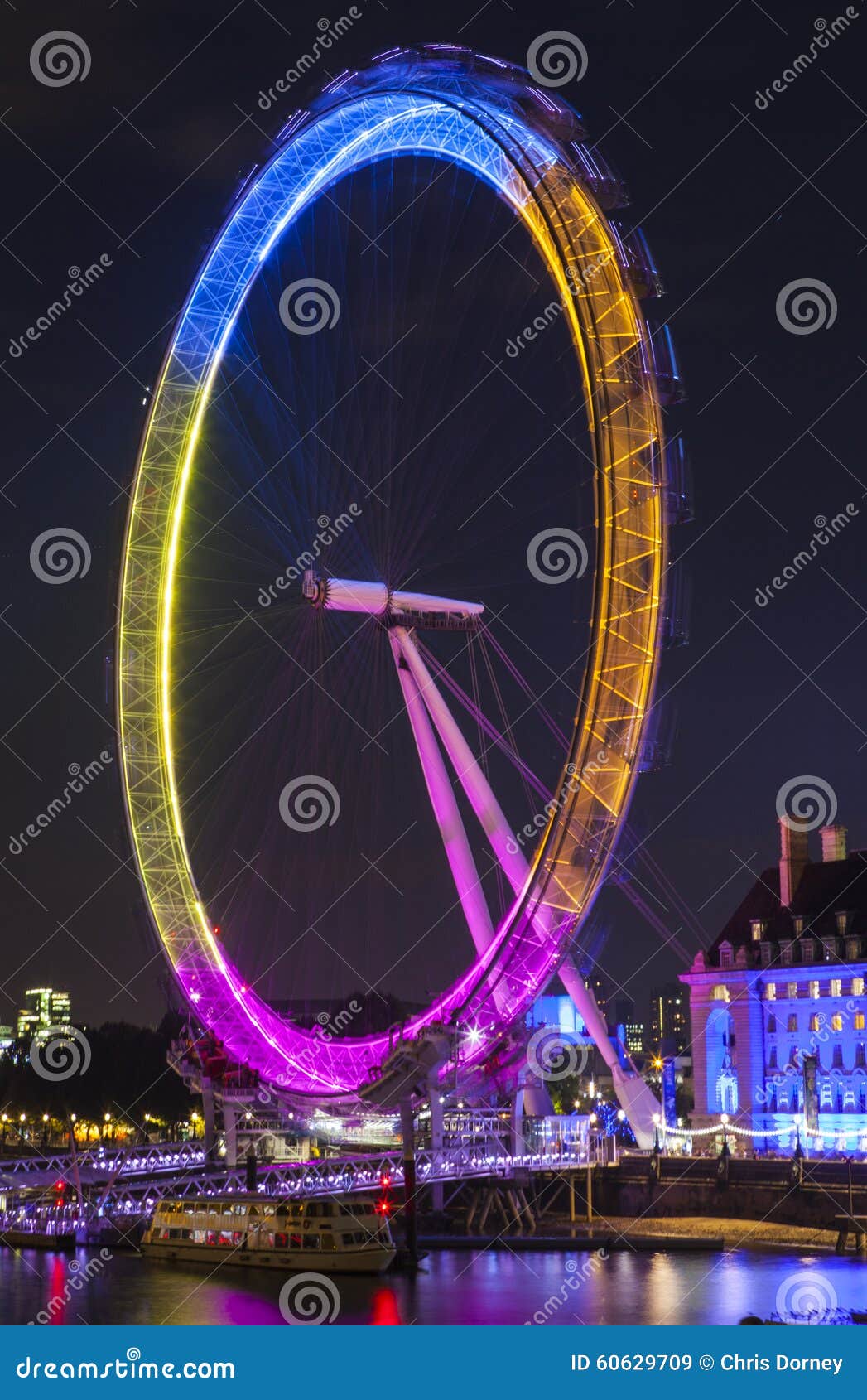 London Eye at Night editorial stock image. Image of great - 60629709