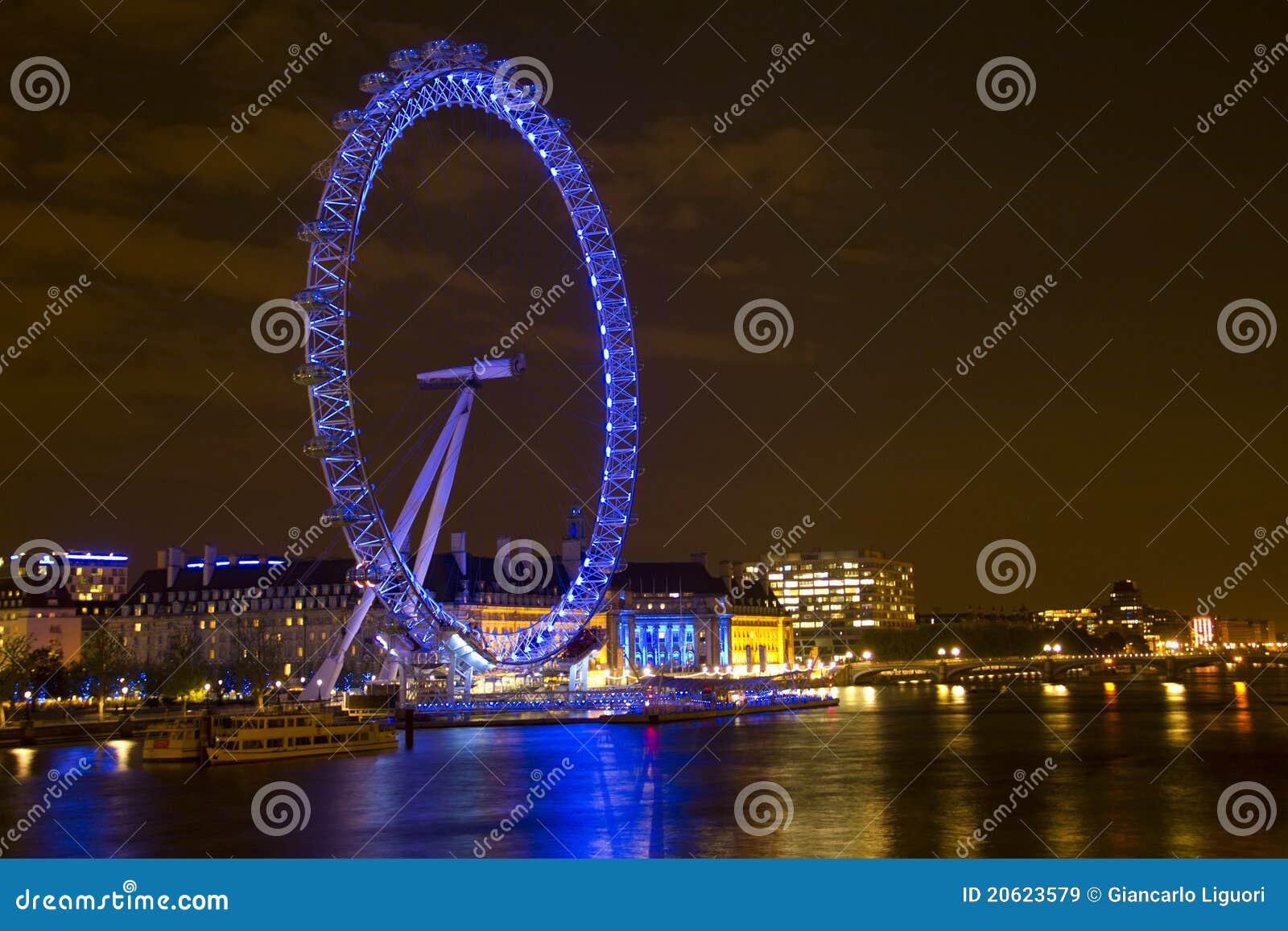 The London Eye and the River Thames Editorial Stock Image - Image of ...