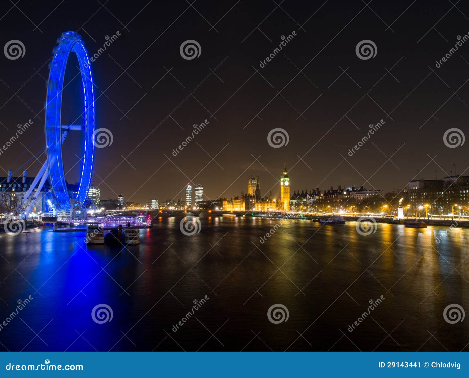 London Eye and Skyline at Night Editorial Photo - Image of english ...