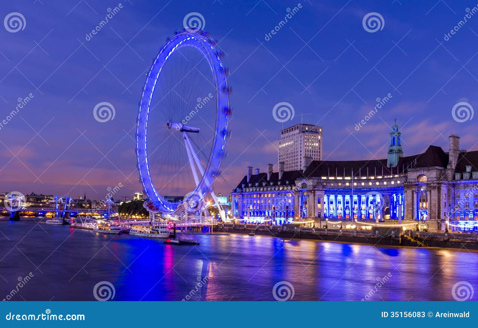 London Eye editorial stock photo. Image of sunset, water - 35156083