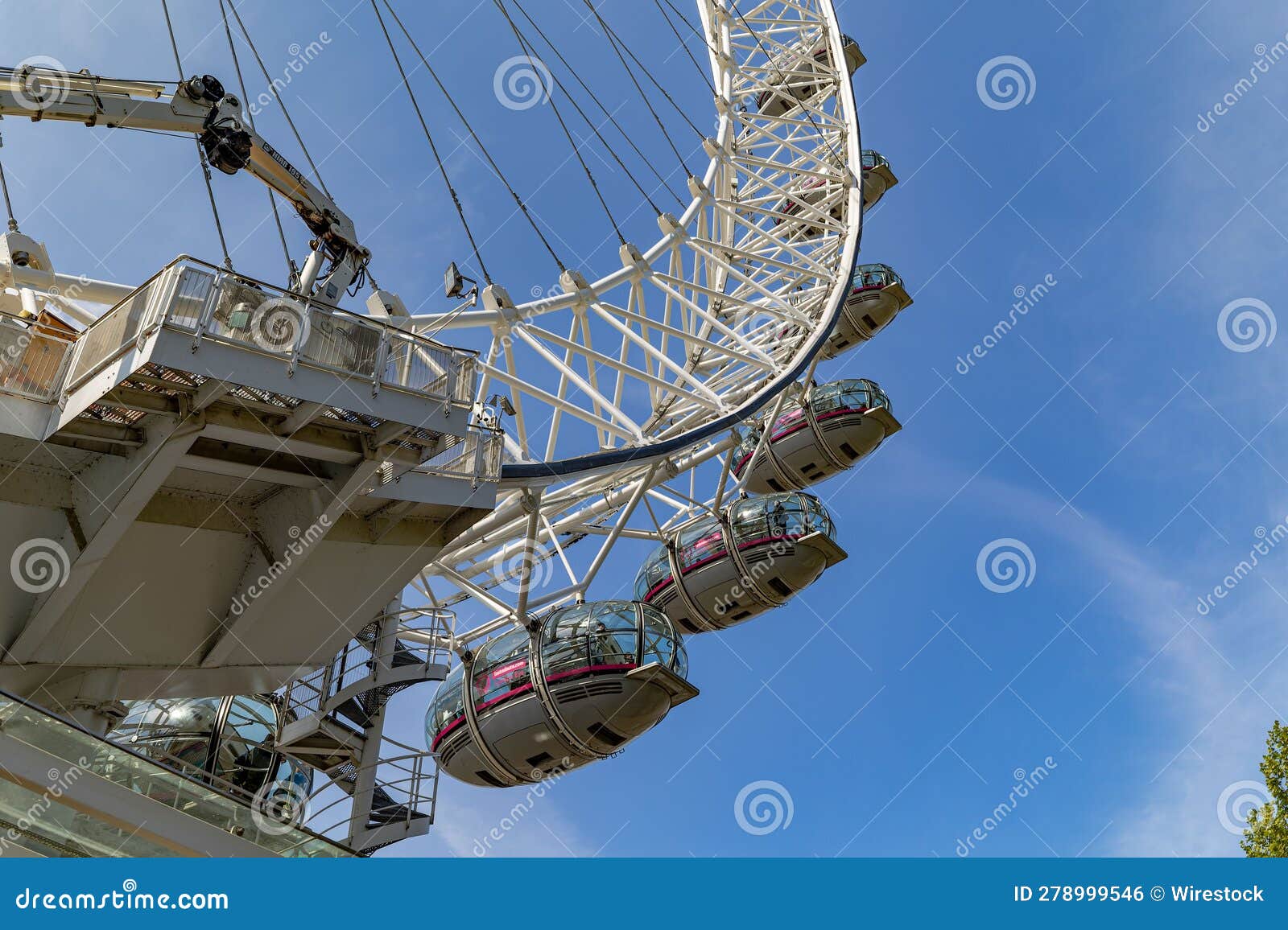 London Eye Wheel Against the Background of a Blue Sky. Editorial Photo ...