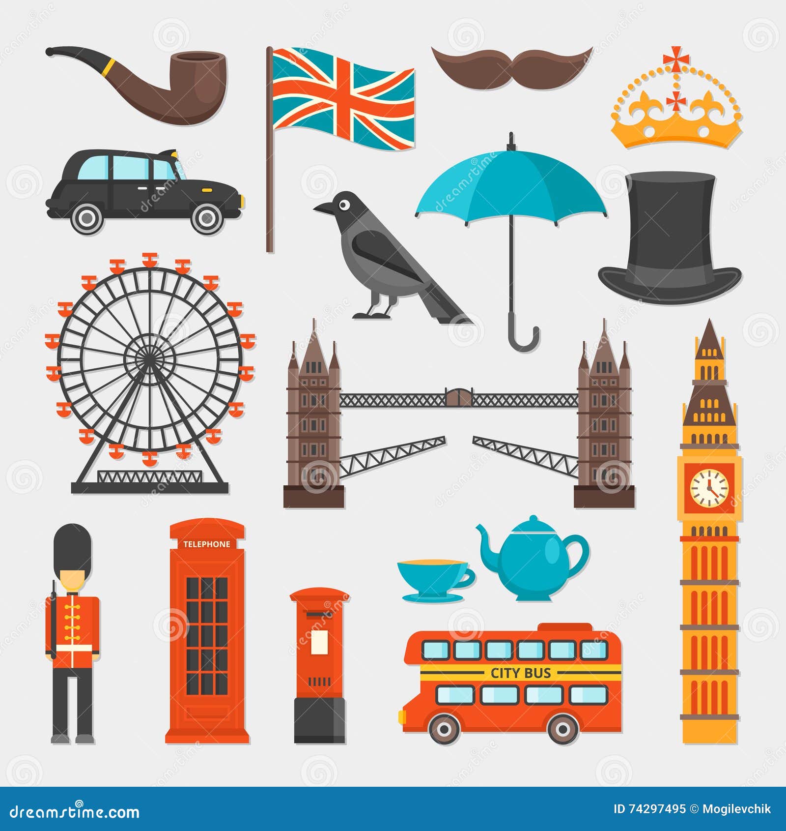 London Icon Set stock vector. Illustration of ammunition - 74297495