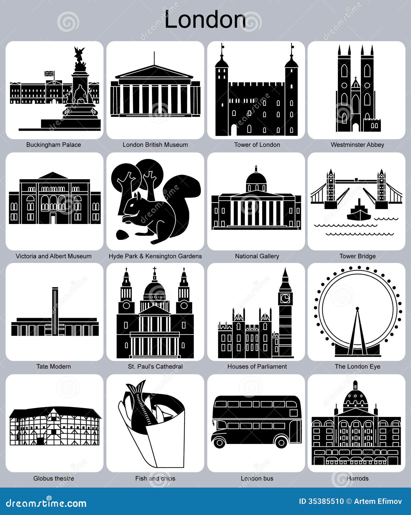 London icons editorial image. Illustration of bridge - 35385510