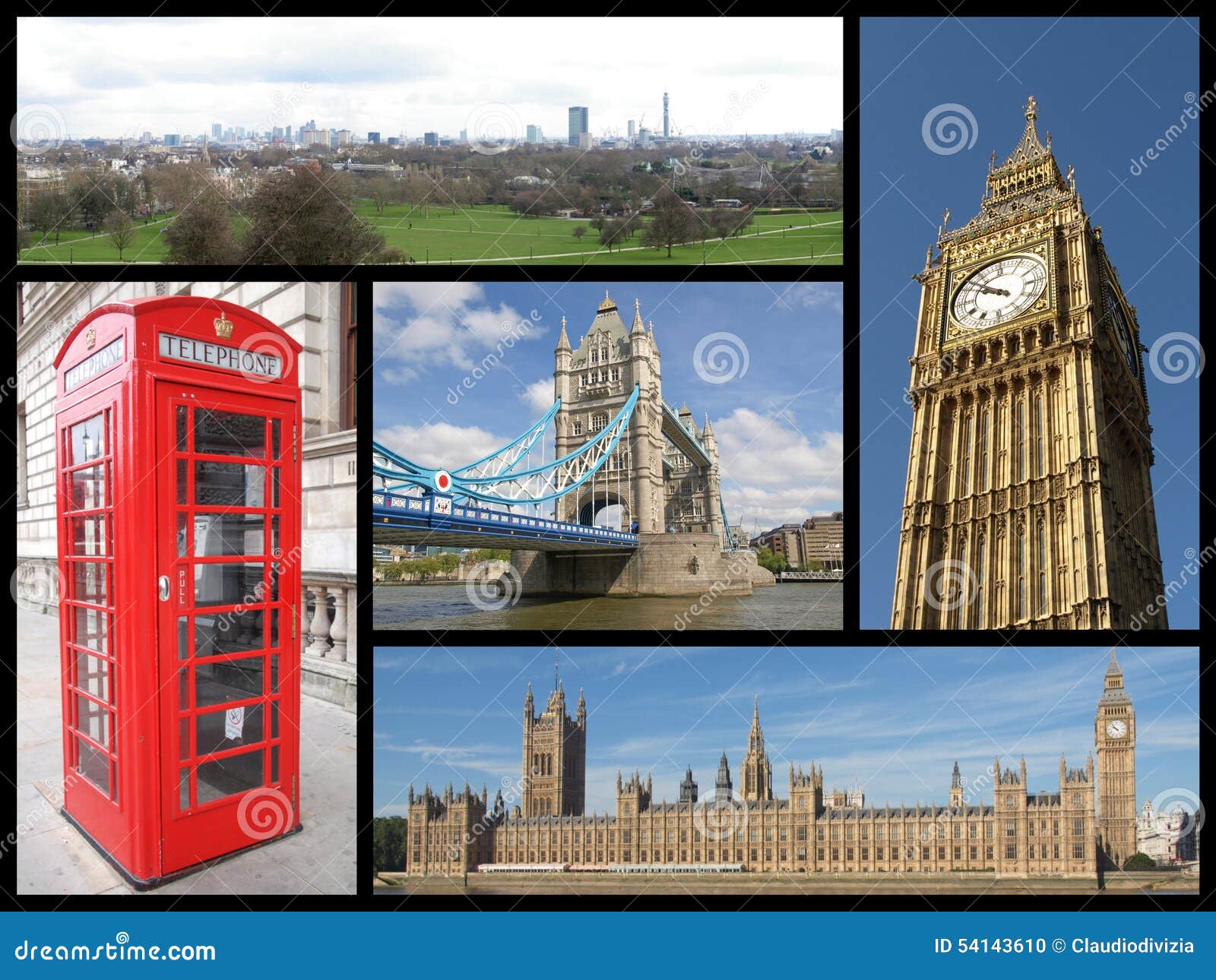London landmarks collage stock photo. Image of tall, scene - 54143610